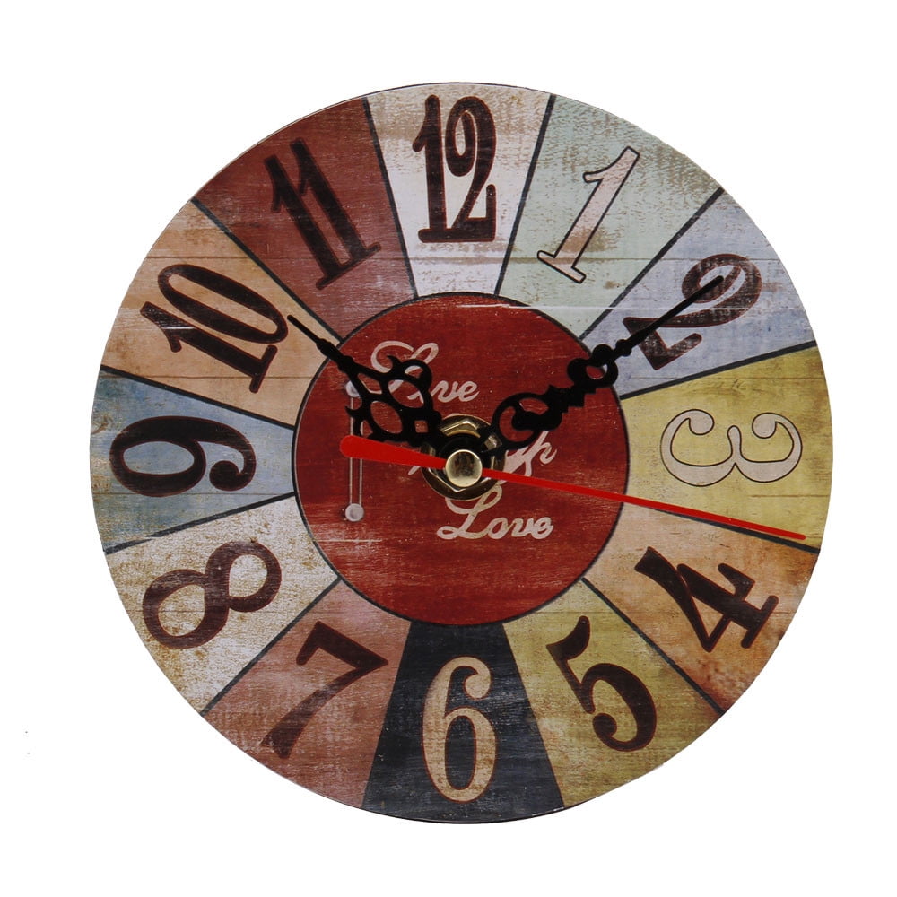Nywaba Vintage Style Antique Wood Wall Clock Alarm Clock for Bedroom ...