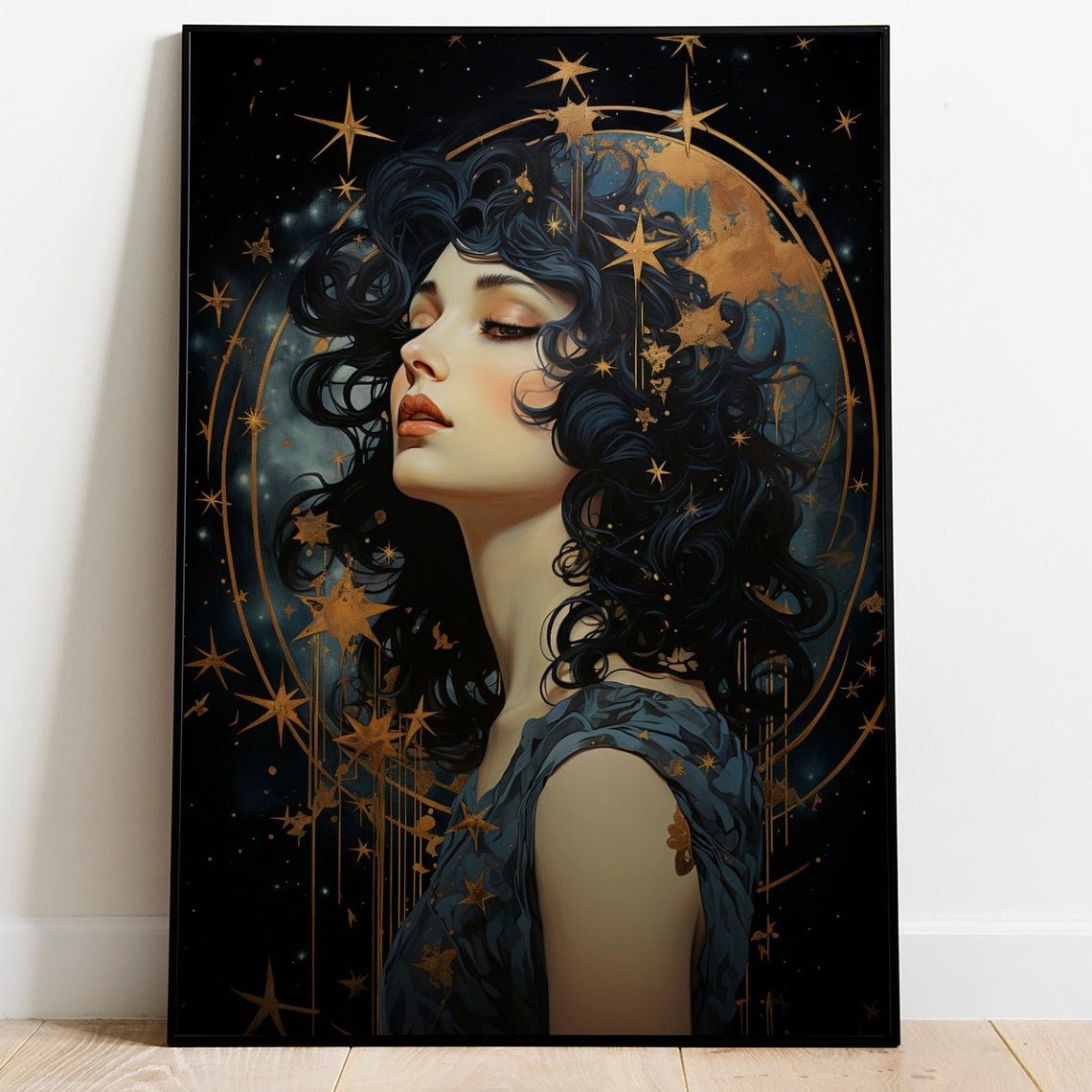 Nyx Greek Goddess Of Night Sky, Celestial Wall Art, Greek Mythology ...