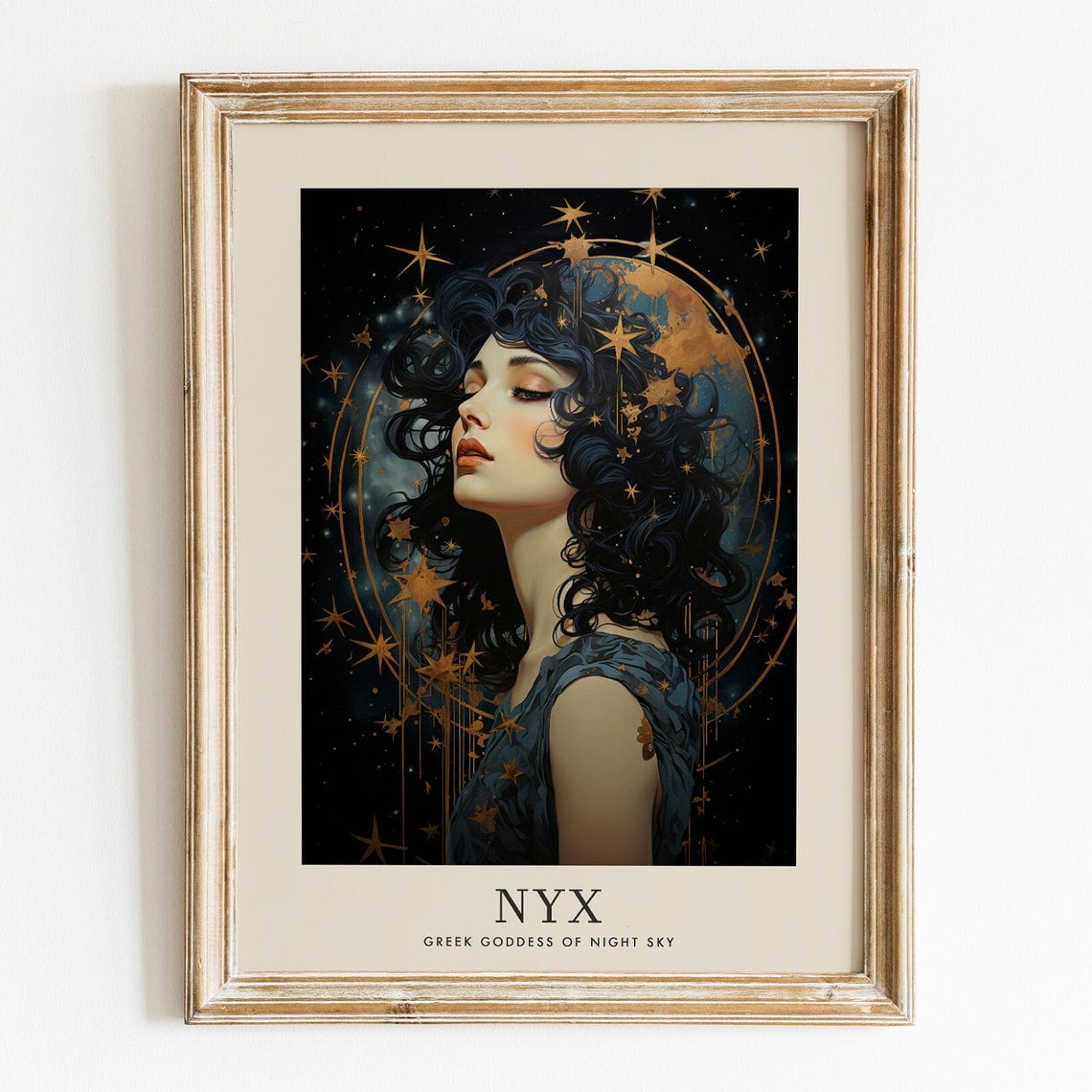 Nyx Greek Goddess Of Night Sky, Chromolithograph Style, Poster Nyx Wall ...