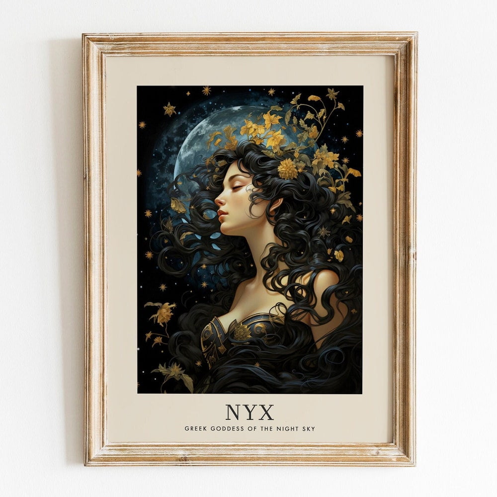 Nyx Greek Goddess Of The Night Sky, Renaissance Painting Wall Art ...