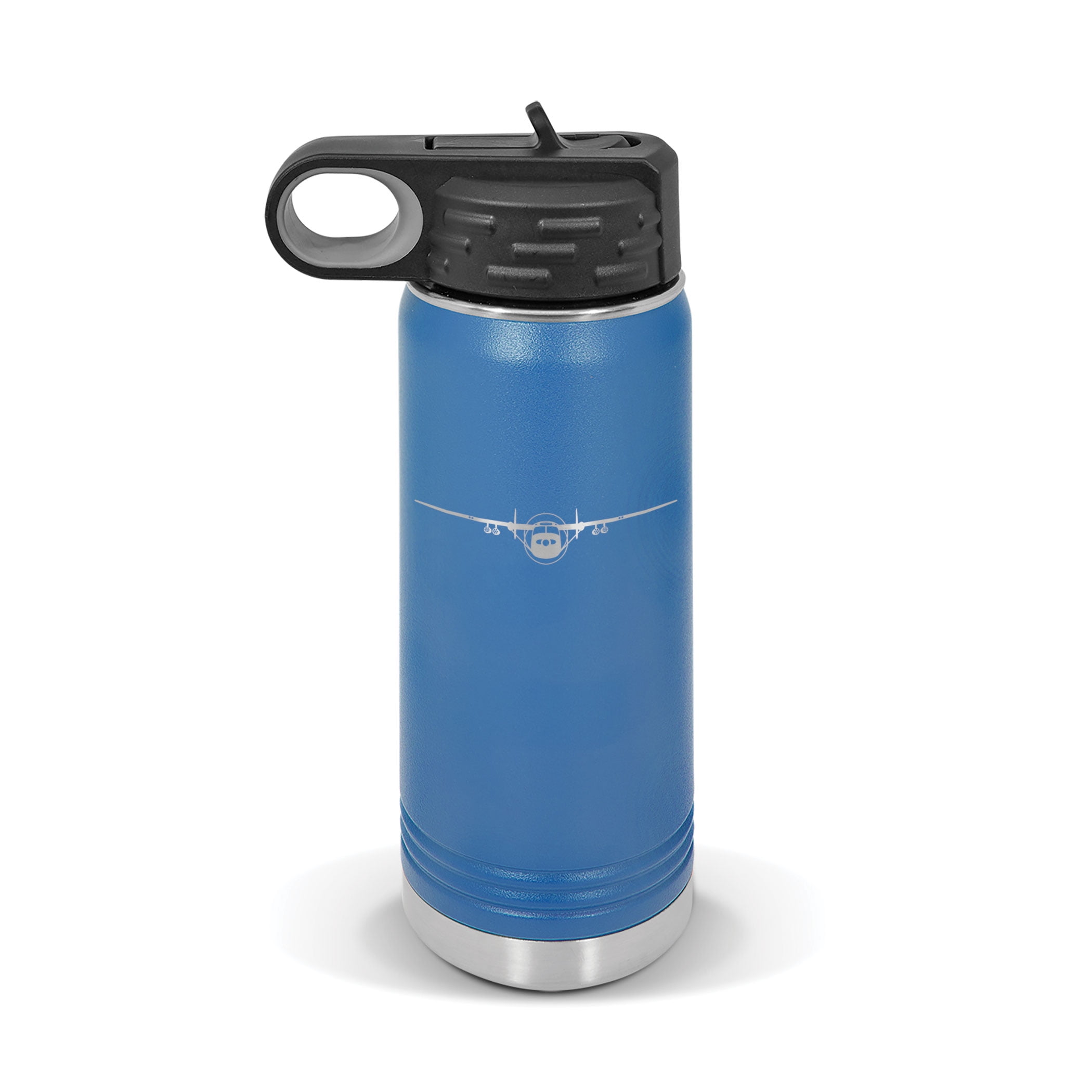 O-2 Skymaster Water Bottle 20 oz - Laser Engraved w/ Flip Top Removable ...