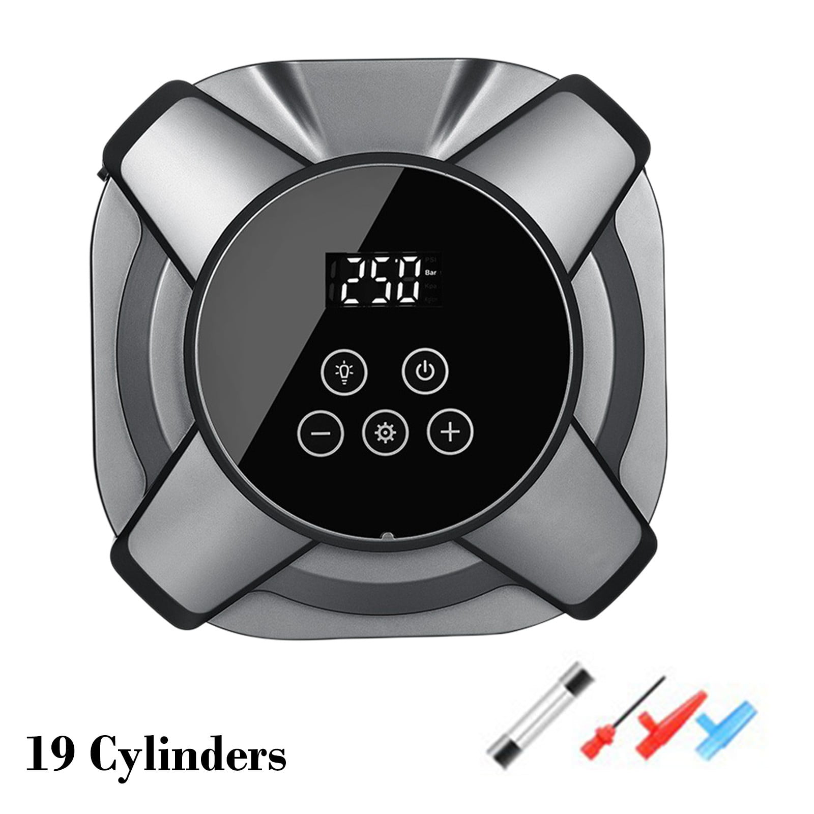 O-412 Silver 19 Cylinder Car Mounted Inflator Pump 12V Portable Small ...