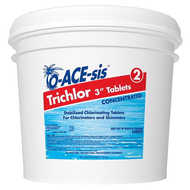 O-ACE-Sis 8191256 25 lbs Tablet Trichlor - Walmart.com