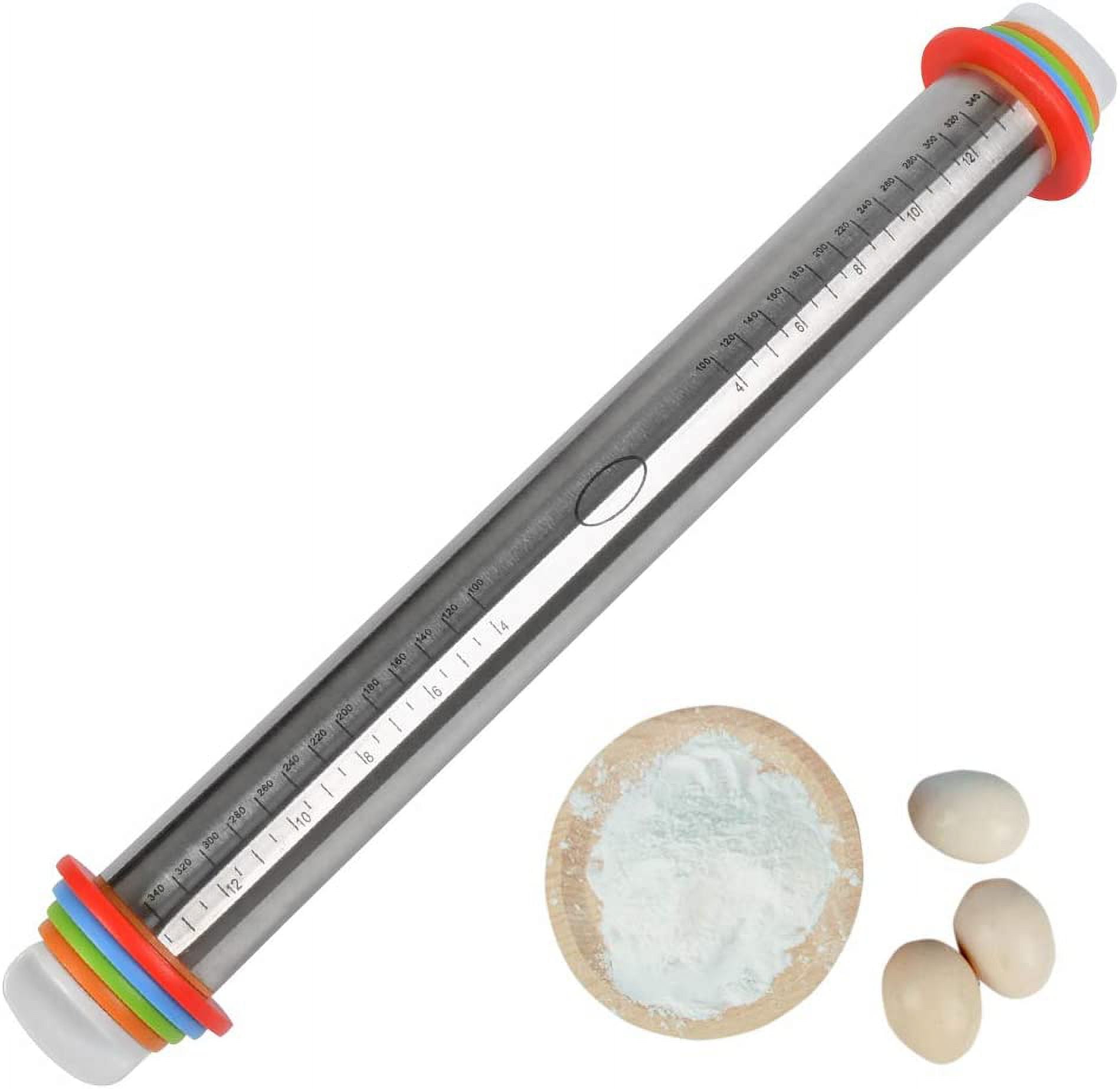 O Adjustable Rolling Pin With Marking Ring And Non-Stick Measurement ...