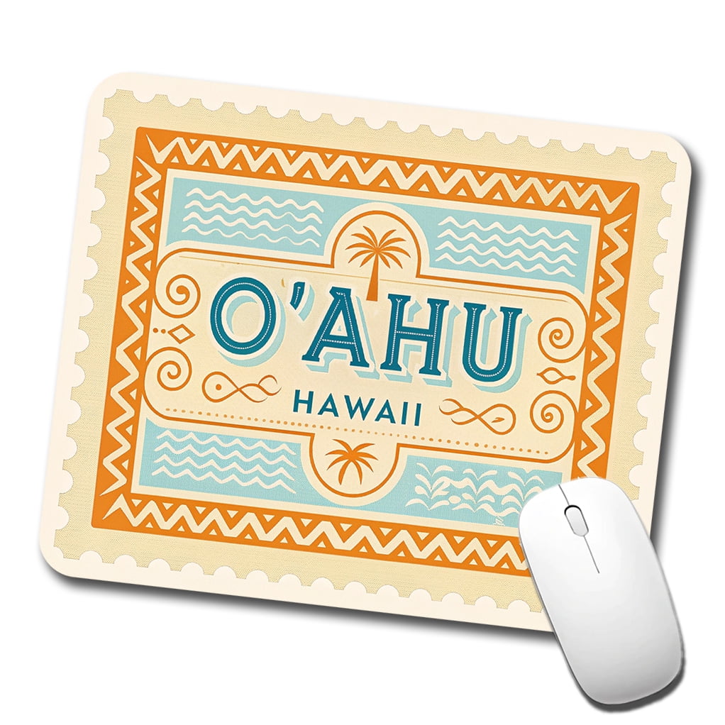 O'Ahu HI Hawaii Travel Vacation Stamp Mouse Pad Low Profile Gaming Mat ...