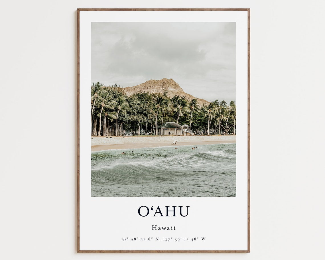 Oâ€˜Ahu Print, Ocean Waves, Oâ€˜Ahu Wall Art, Oâ€˜Ahu Poster, Oâ€˜Ahu ...