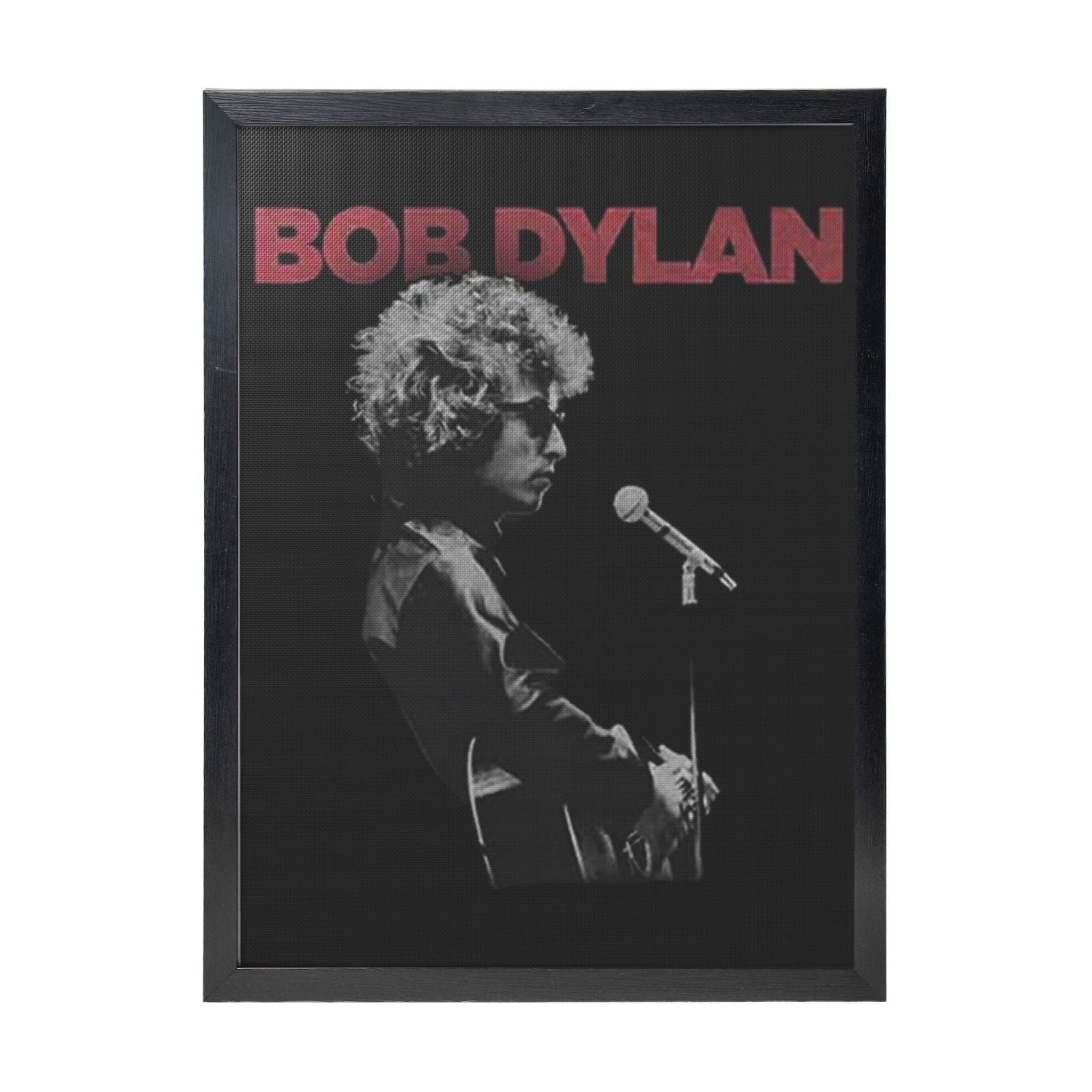 O.B. Bob Dylan Sound Check Portrait Logo Black Framed Canvas Wall Art ...