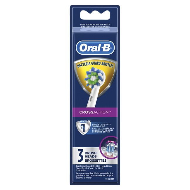 O-B Toothbrush Cross Action Electric Replacement Brush Heads Refill, 3 ...