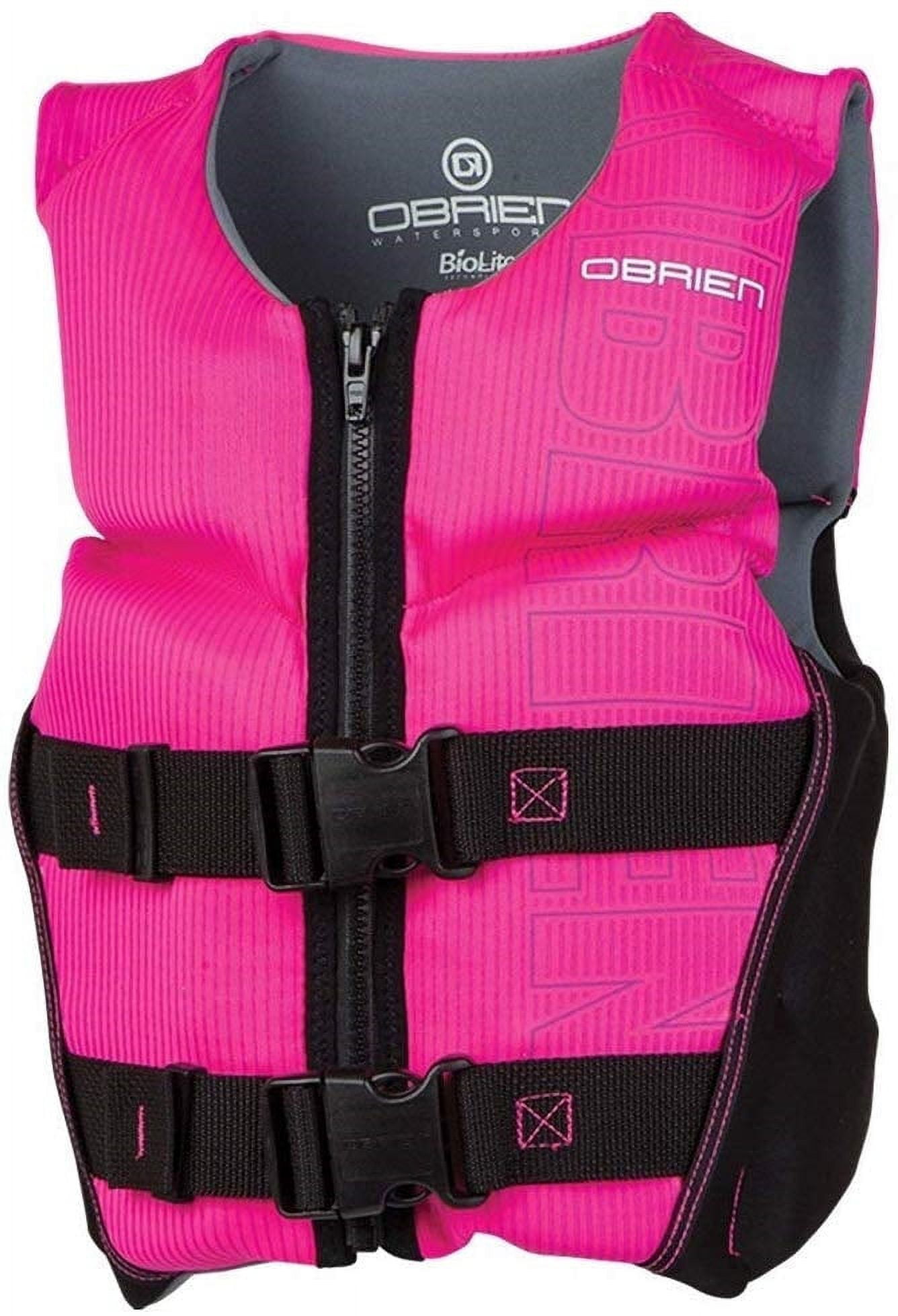 O'Brien Children's V Back Zip Closure Life Jacket, Neoprene Pink ...