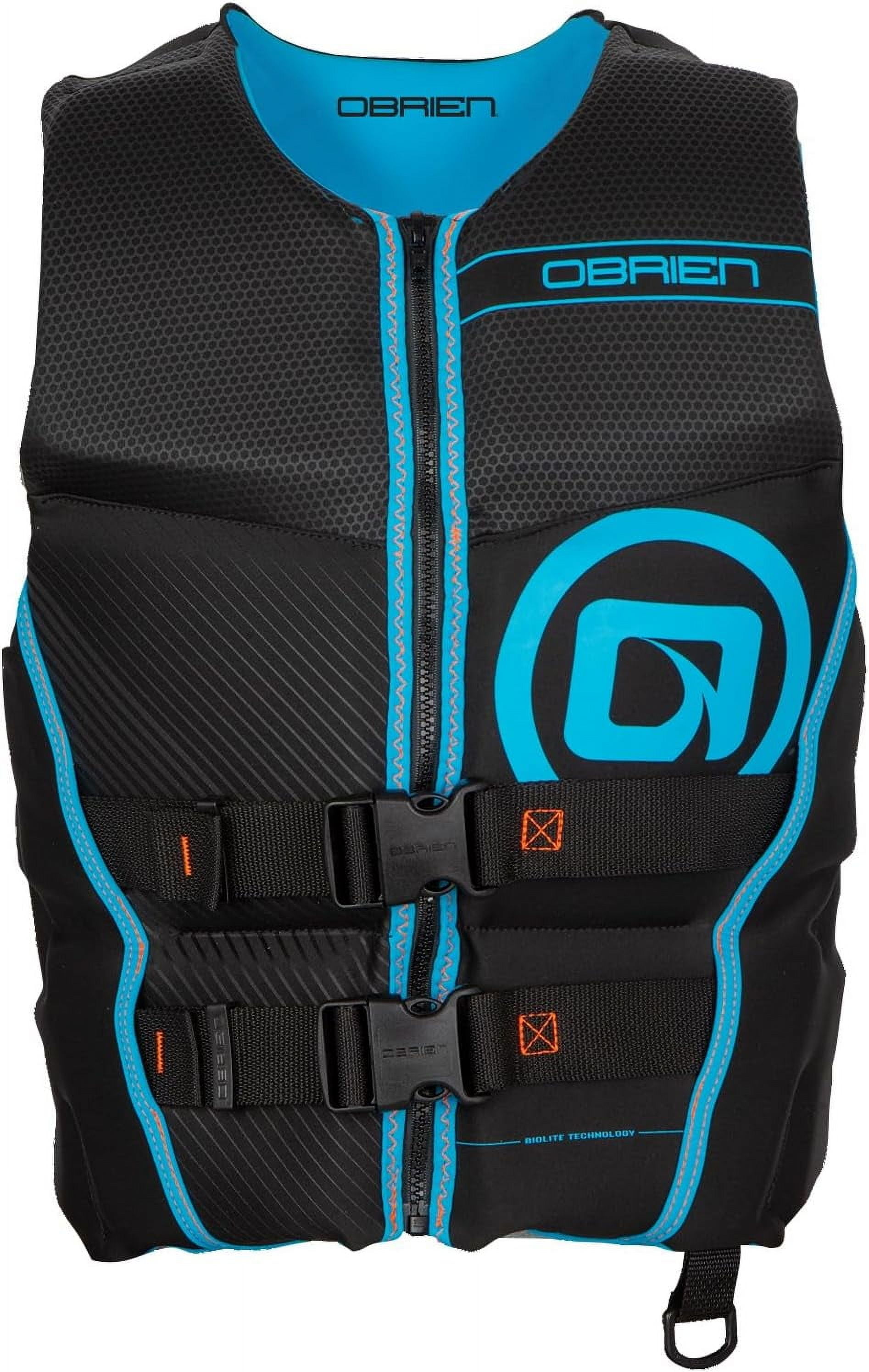 O'Brien Men's Flex V-Back Life Jacket - Black/Cyan - Walmart.com