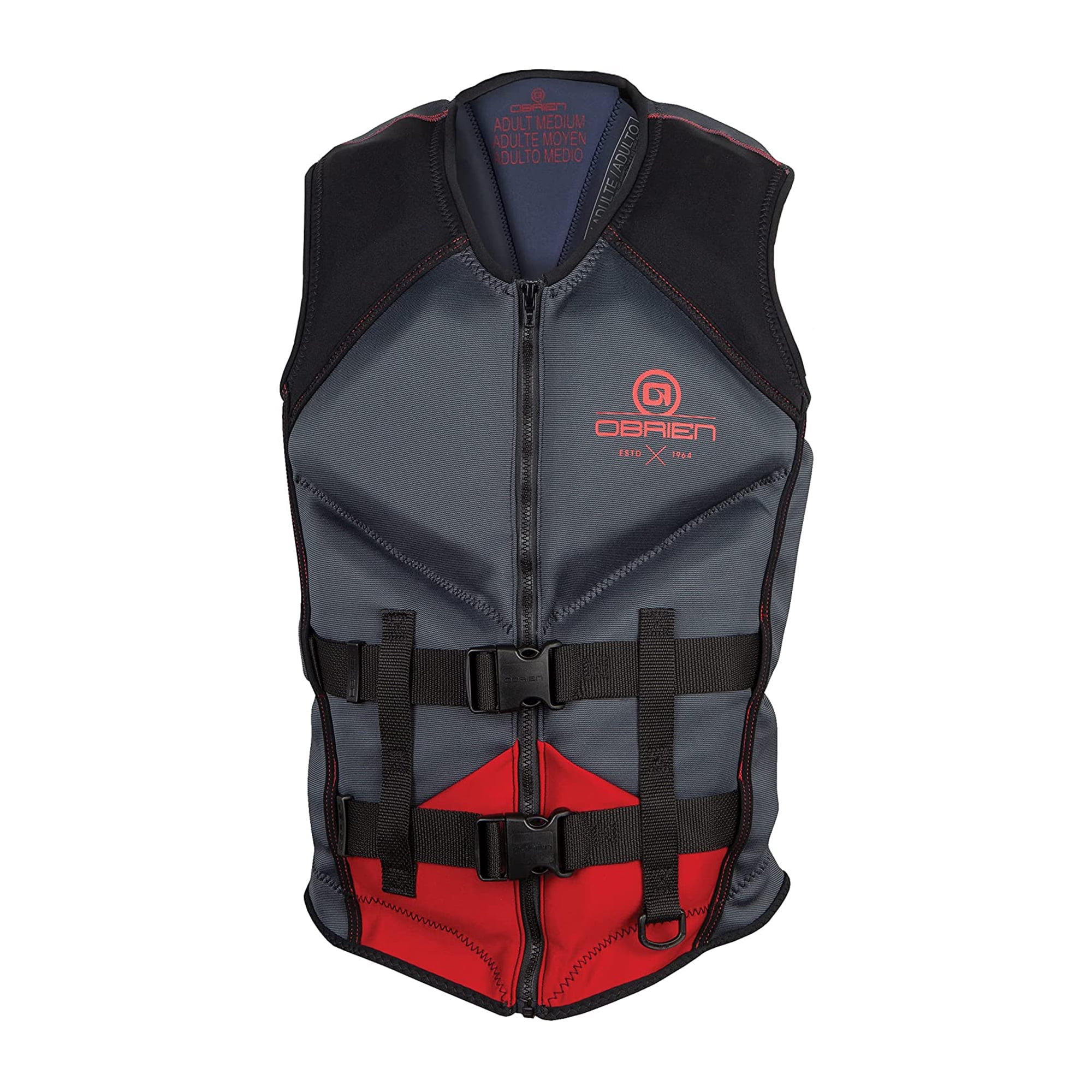O'Brien Men's Recon Flex Fit Neoprene CGA Life Jacket, Size Large, Red ...