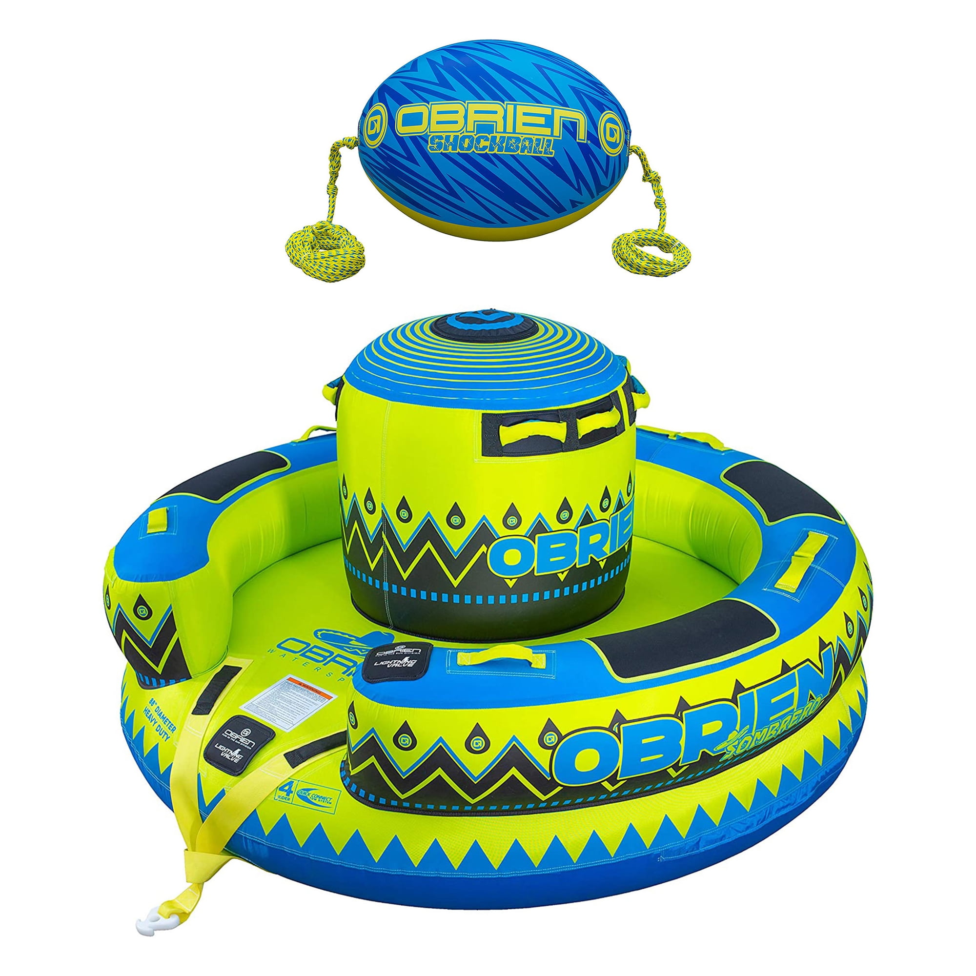 O'Brien Oval Shock Ball Towable Rope Float and Sombrero Inflatable ...