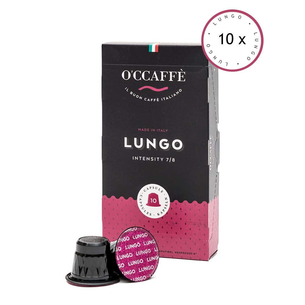 O'CCAFFÈ – Lungo | Nespresso compatible capsules | medium roast | 100 capsules authentic drum ...
