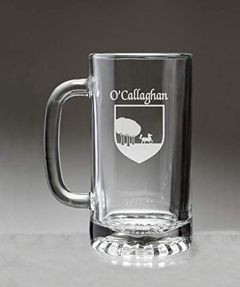 O'Callaghan Irish Coat of Arms Glass Beer Mug (Sand Etched) - Walmart.com
