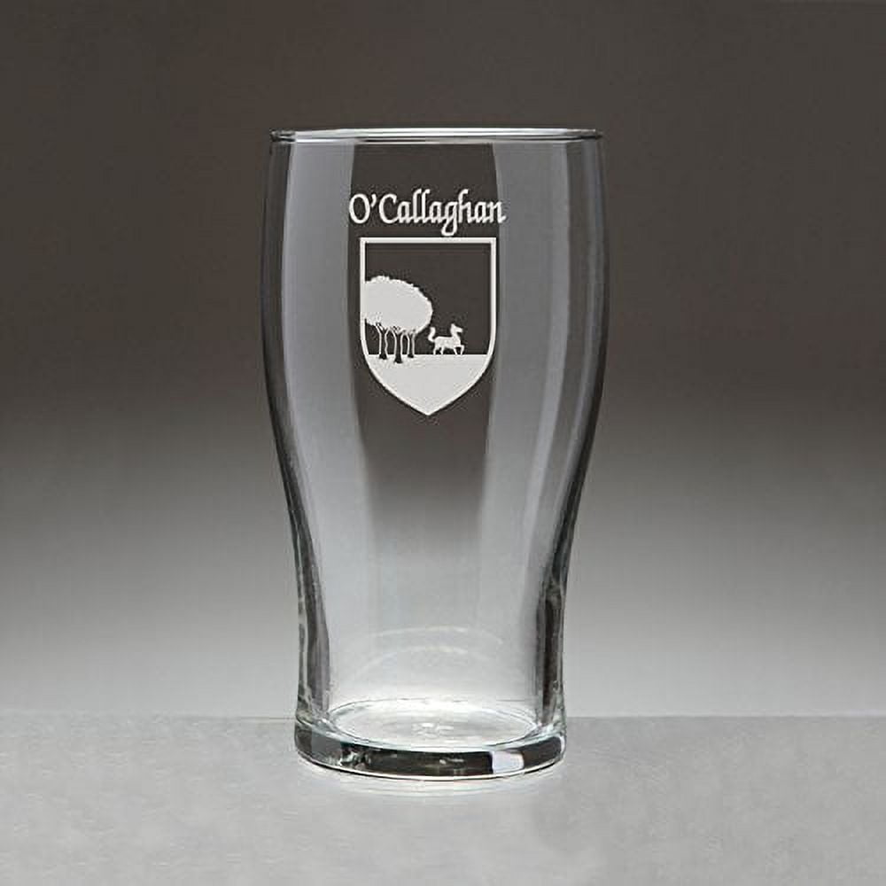 O'Callaghan Irish Coat of Arms Tavern Glasses - Set of 4 (Sand Etched ...