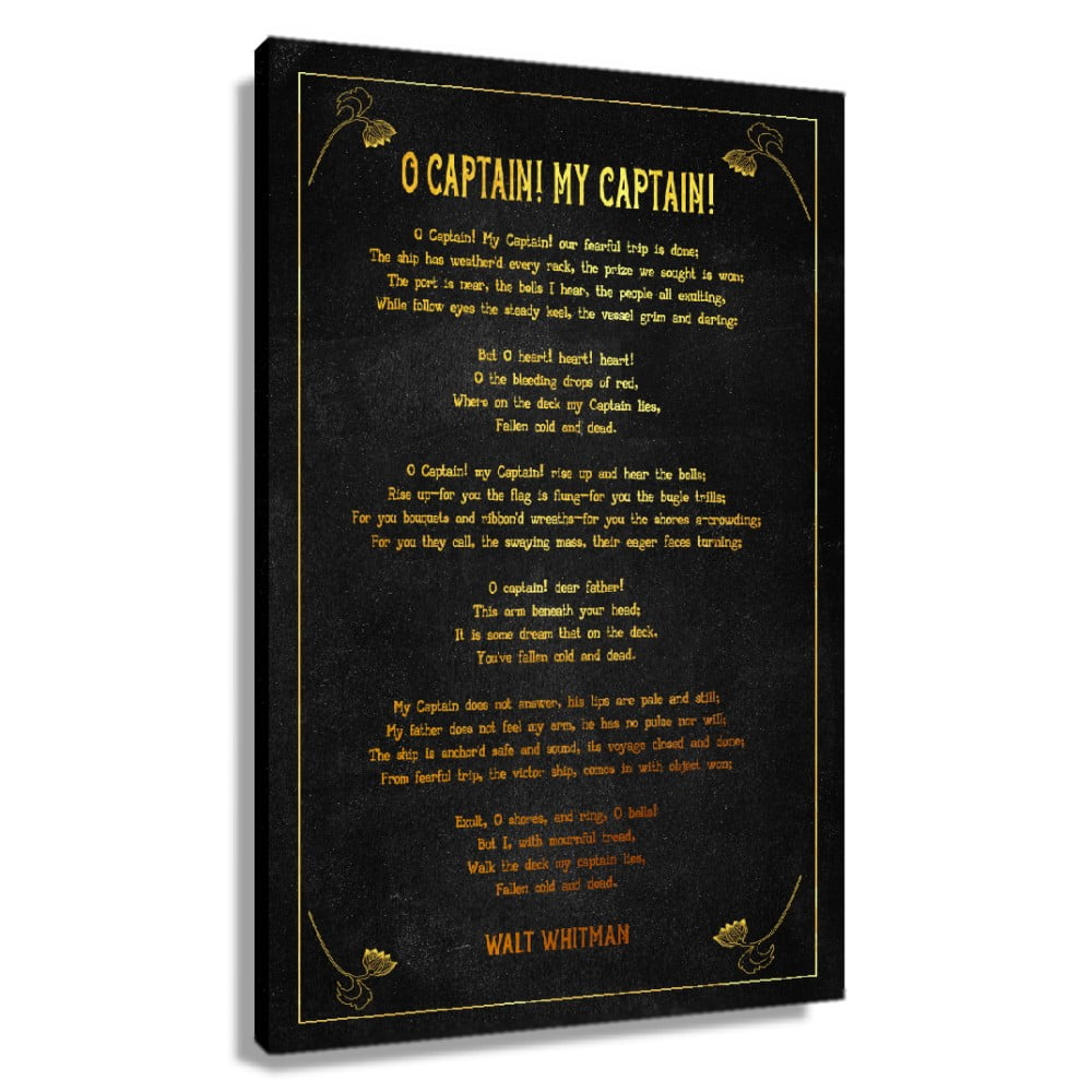 O Captain! My Captain! Poem Wall Decor Walt Whitman Quote Wall Art ...