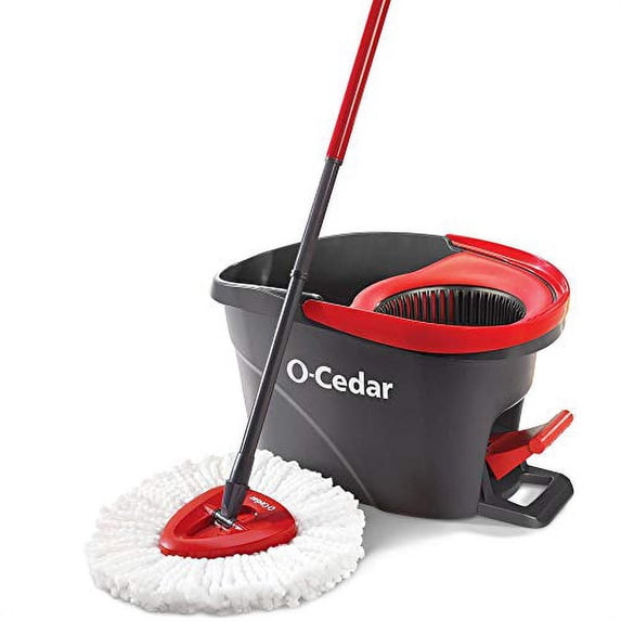 O-Cedar EasyWring Microfiber Spin Mop, Triangular Bucket Floor Cleaning ...
