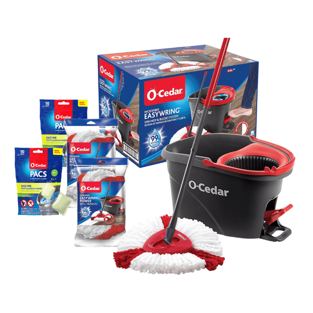 O Cedar Easywring Spin Mop And Bucket System 2 Power Refills With 2 Citrus Cleaning Pacs Variety