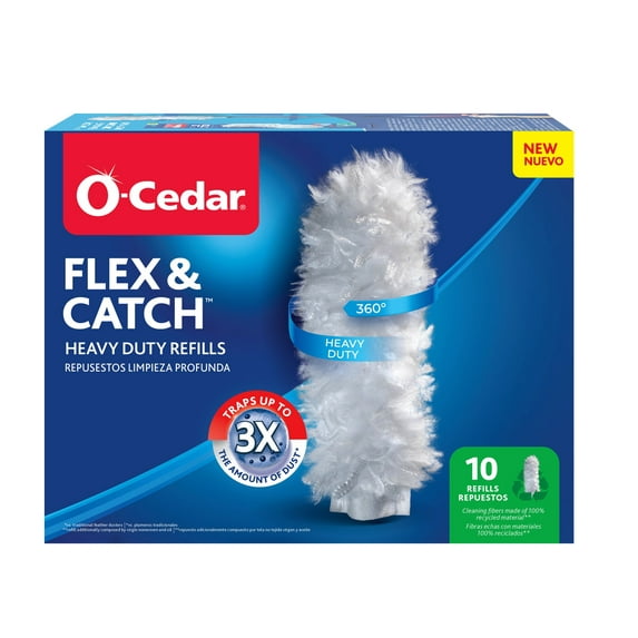 O-Cedar Heavy Duty Dusting Refills for Flex & Catch, 10 Count, Reusable ...