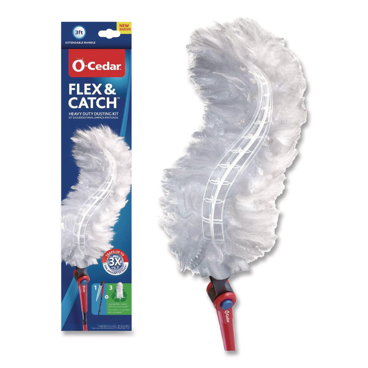 1 Duster Wand and 3 Refills Flex and Catch Heavy-Duty Dusting Kit (6 ...