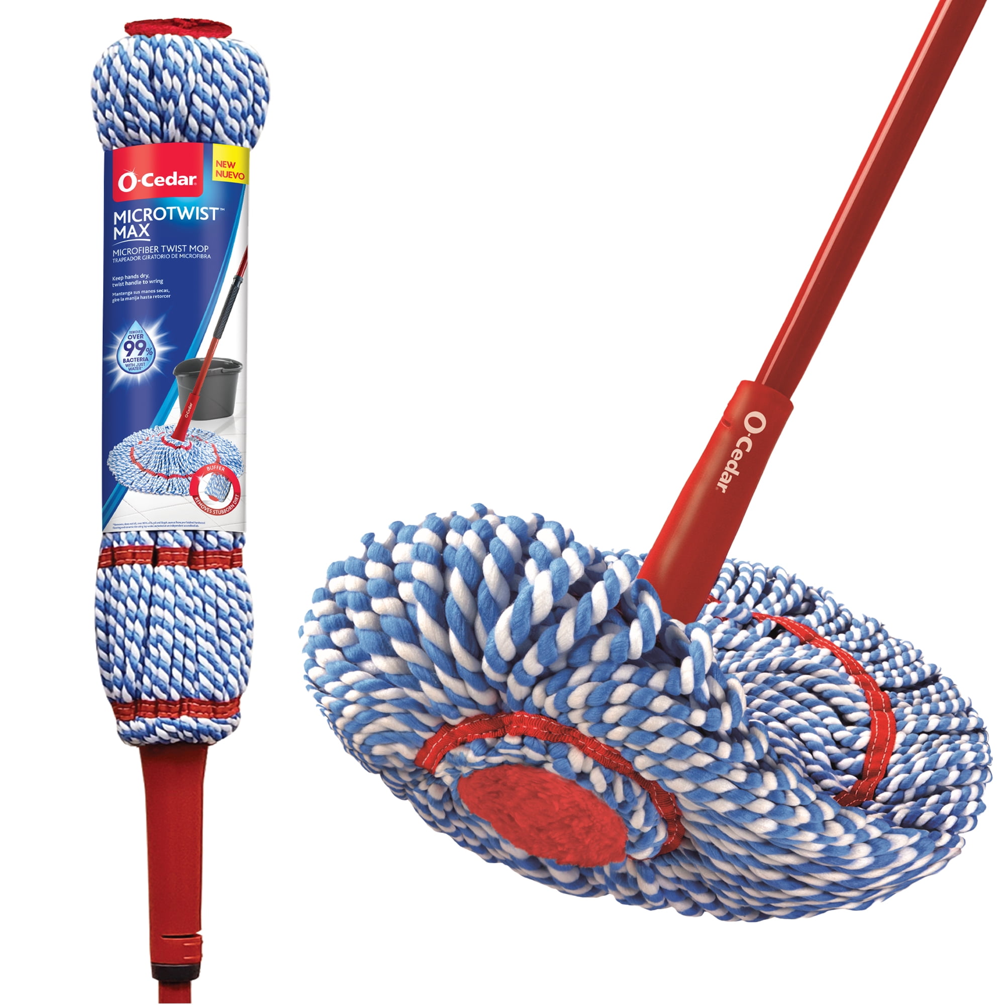 O-Cedar MicroTwist™ MAX Microfiber Mop, Removes 99% of Bacteria with ...