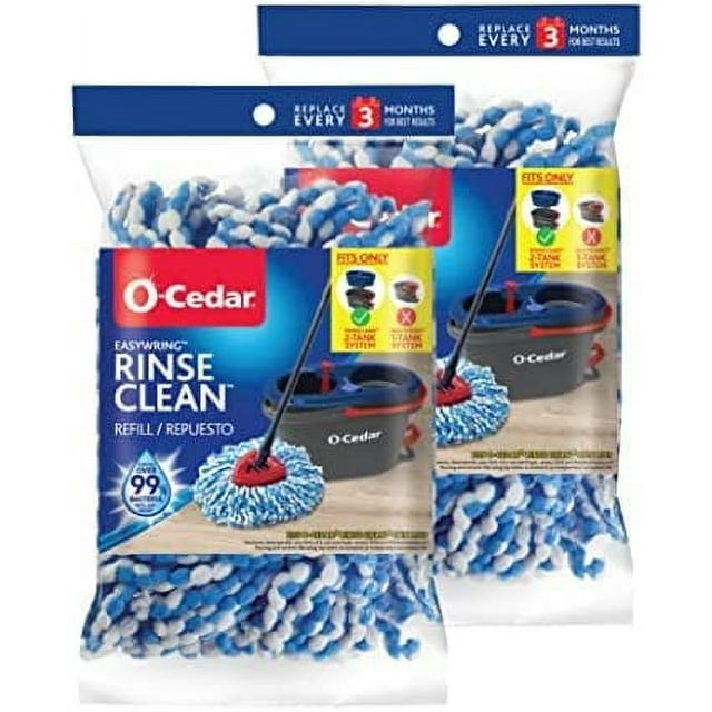 O-Cedar EasyWring RinseClean Spin Mop Microfiber Refill, Easy ...