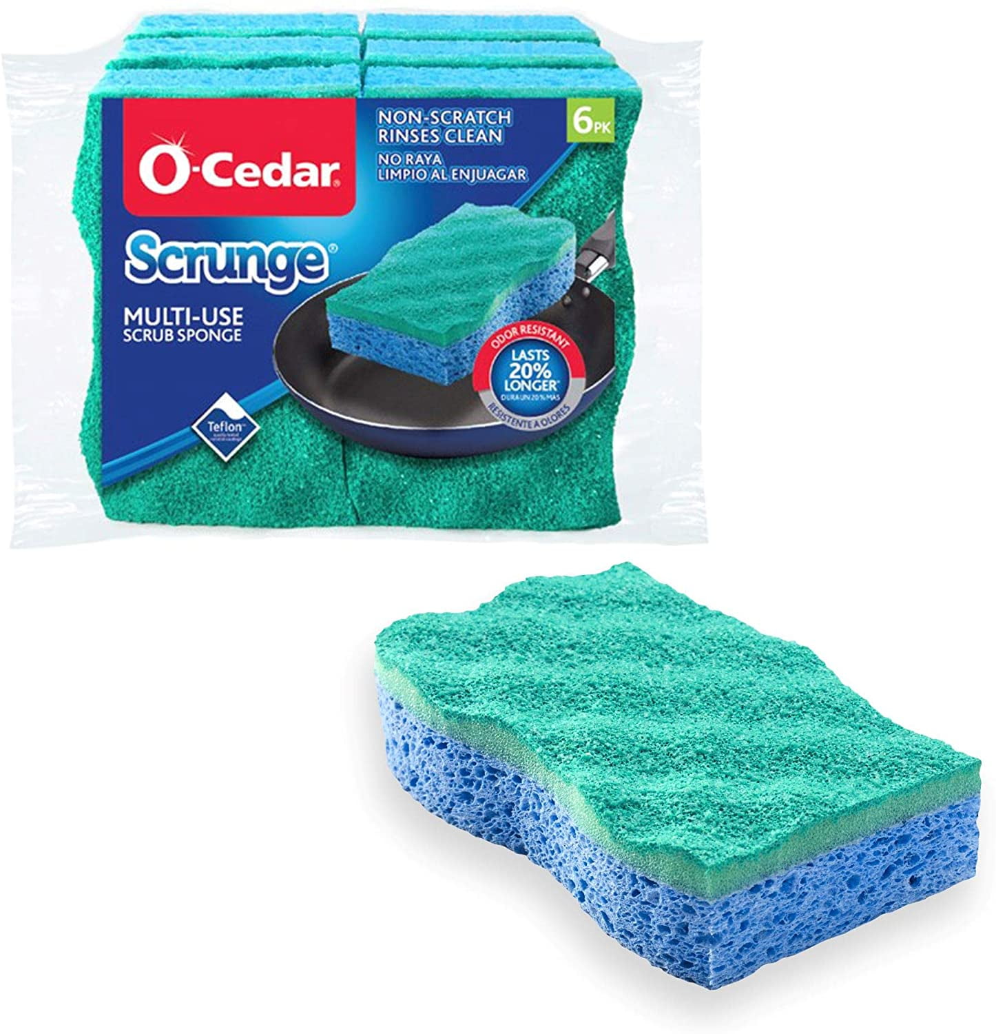 O-Cedar Scrunge Multi-Use, Non-Scratch, Odor-Resistant All-Purpose ...