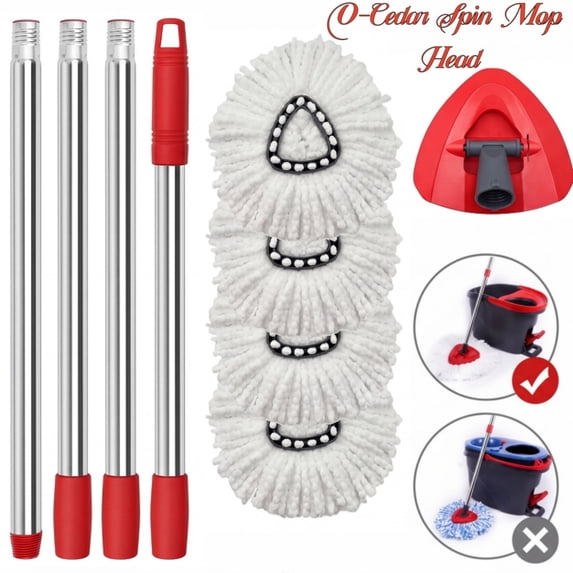 O-Cedar Spin Mop Head, Base, Handle Replacement for EasyWring 1 Tank ...