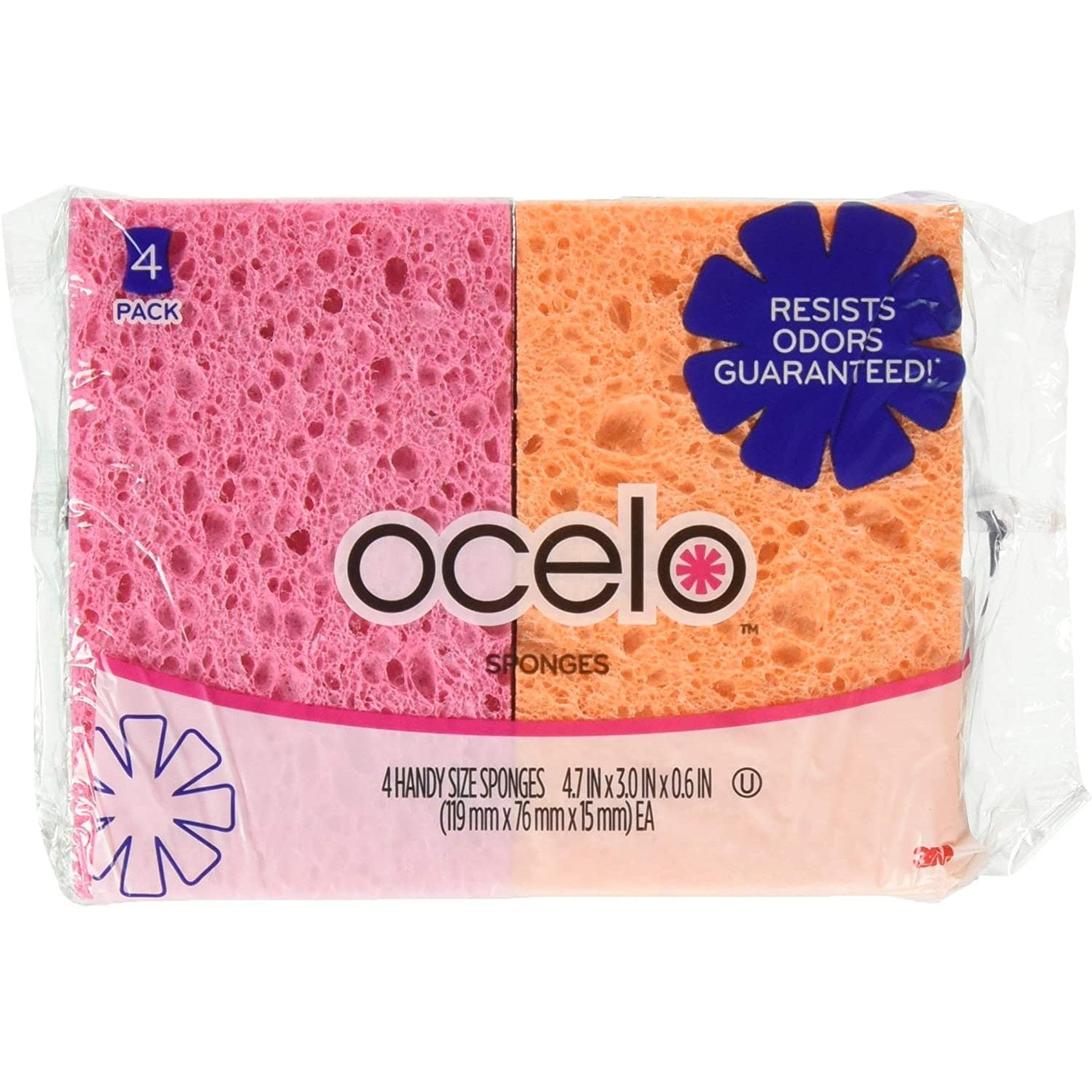 O-Cel-O Handy Sponges, Assorted Colors(Packaging May vary), 4 Count ...