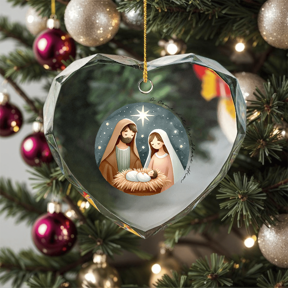 O Come Let Us Adore Him Bible Verse Holy Night Ornament, Keepsake Decor ...