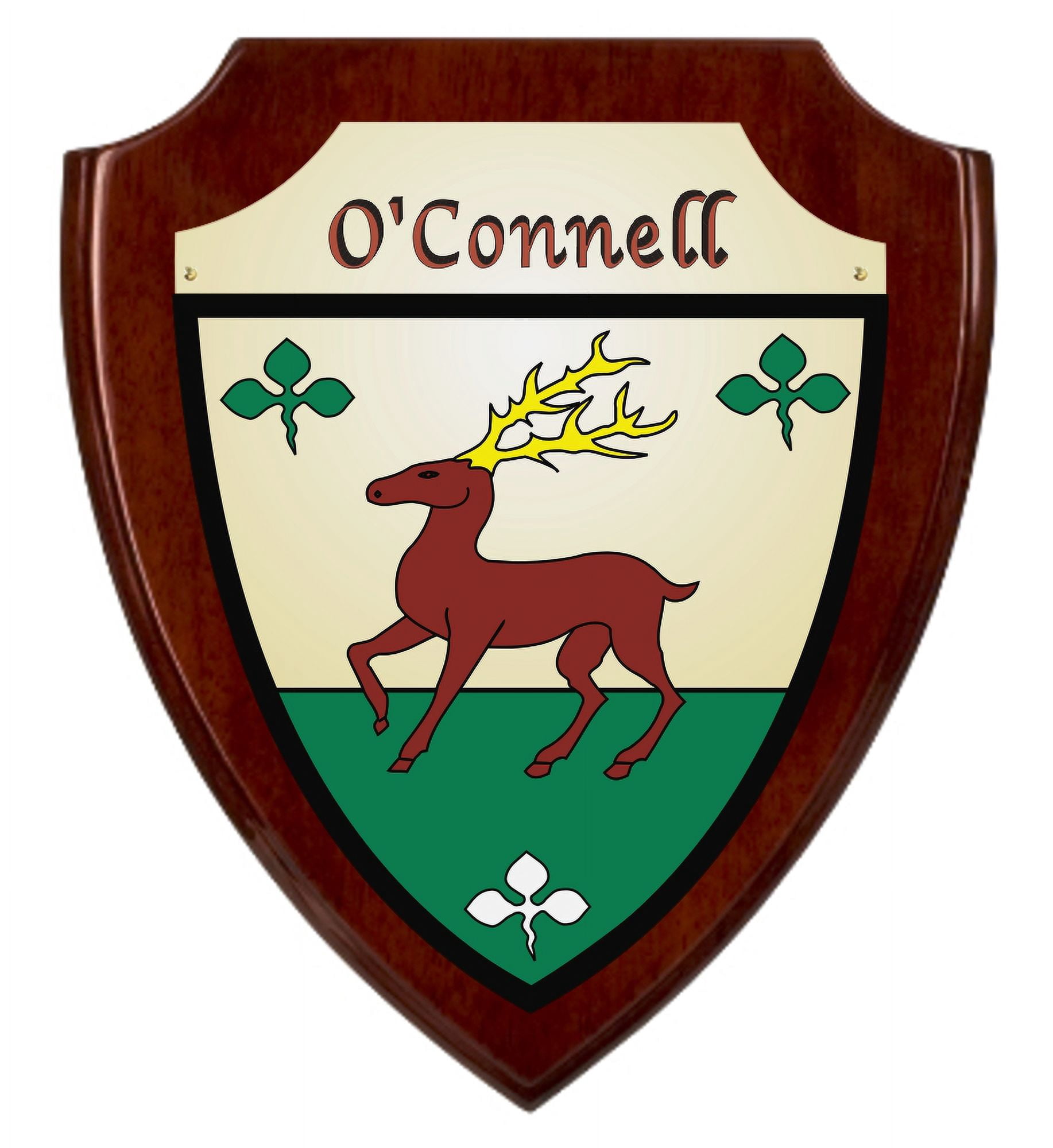 O'Connell Irish Coat of Arms Shield Plaque - Rosewood Finish - Walmart.com