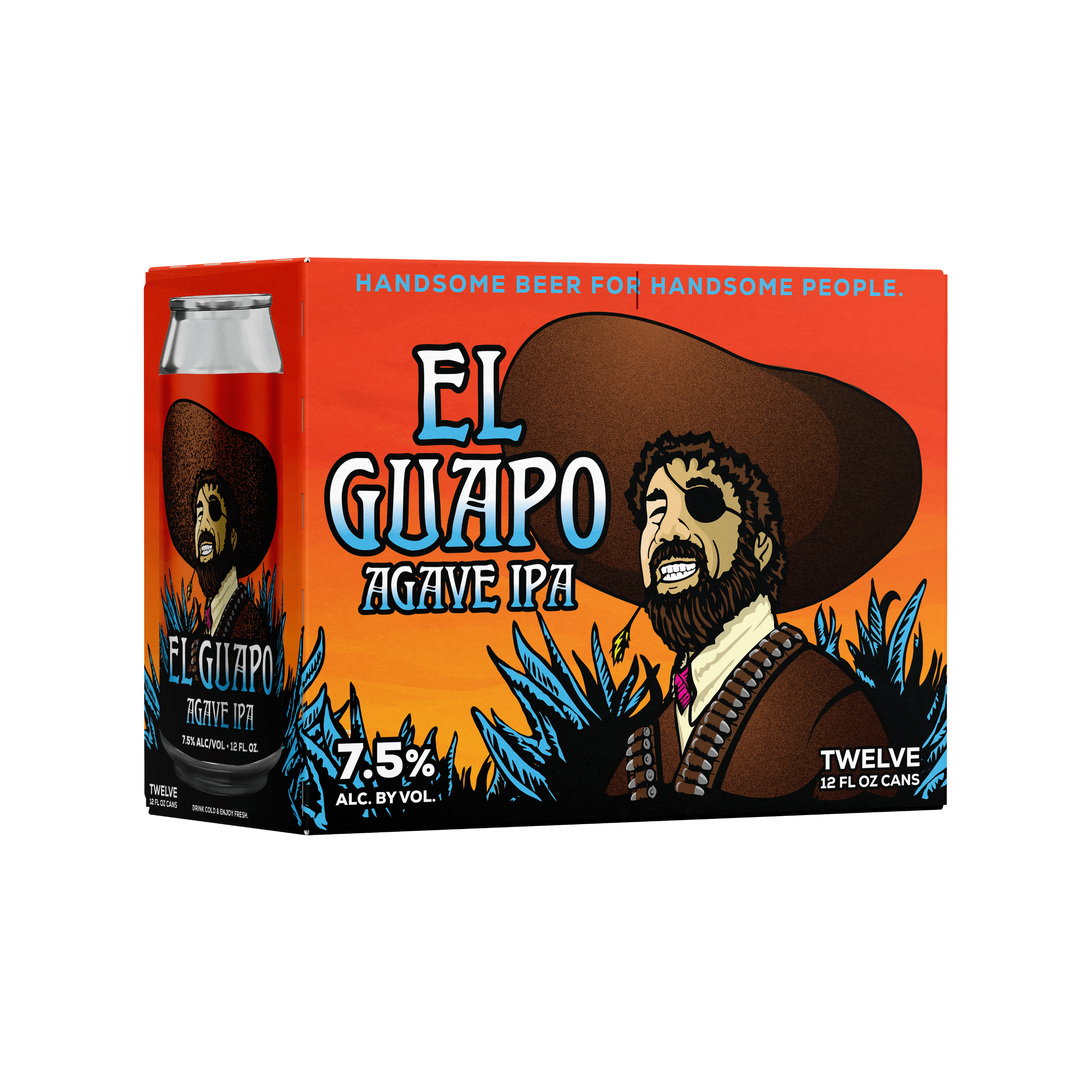 O'Connor El Guapo IPA Craft Beer, 12 fl oz, 12 Pack Aluminum Cans, 7.5% ...