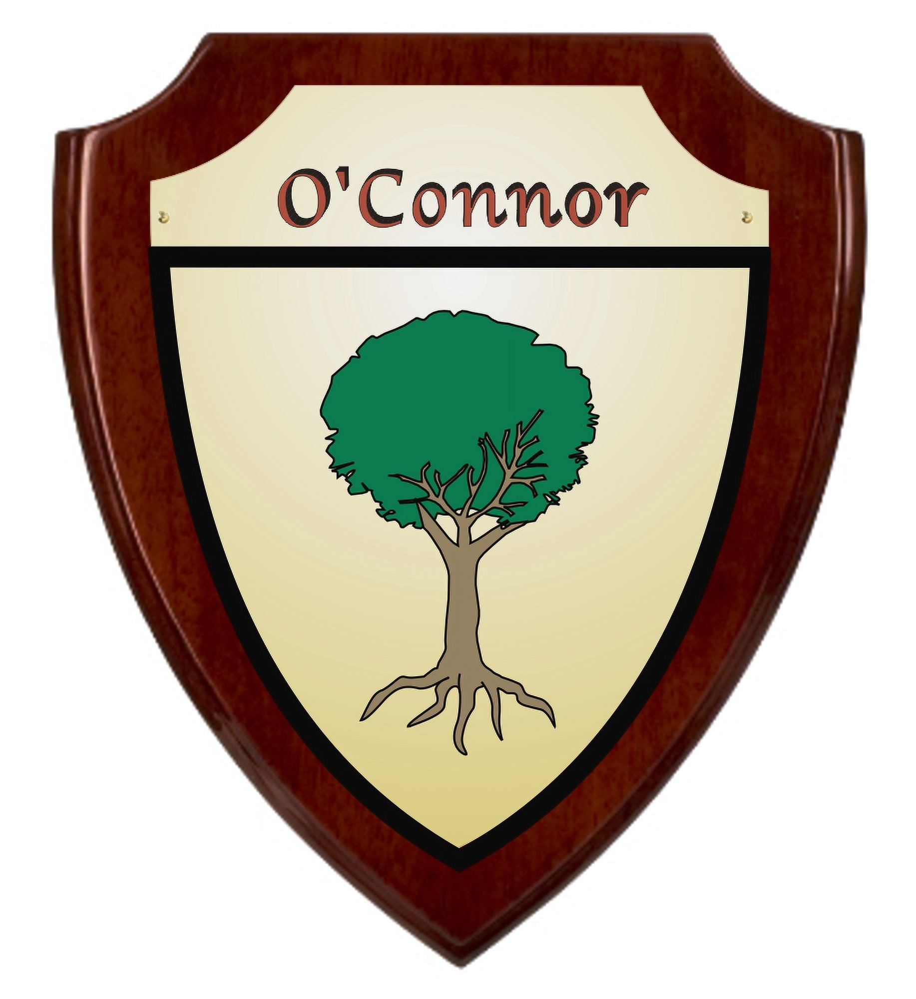 O'Connor Irish Coat of Arms Shield Plaque - Rosewood Finish - Walmart.com