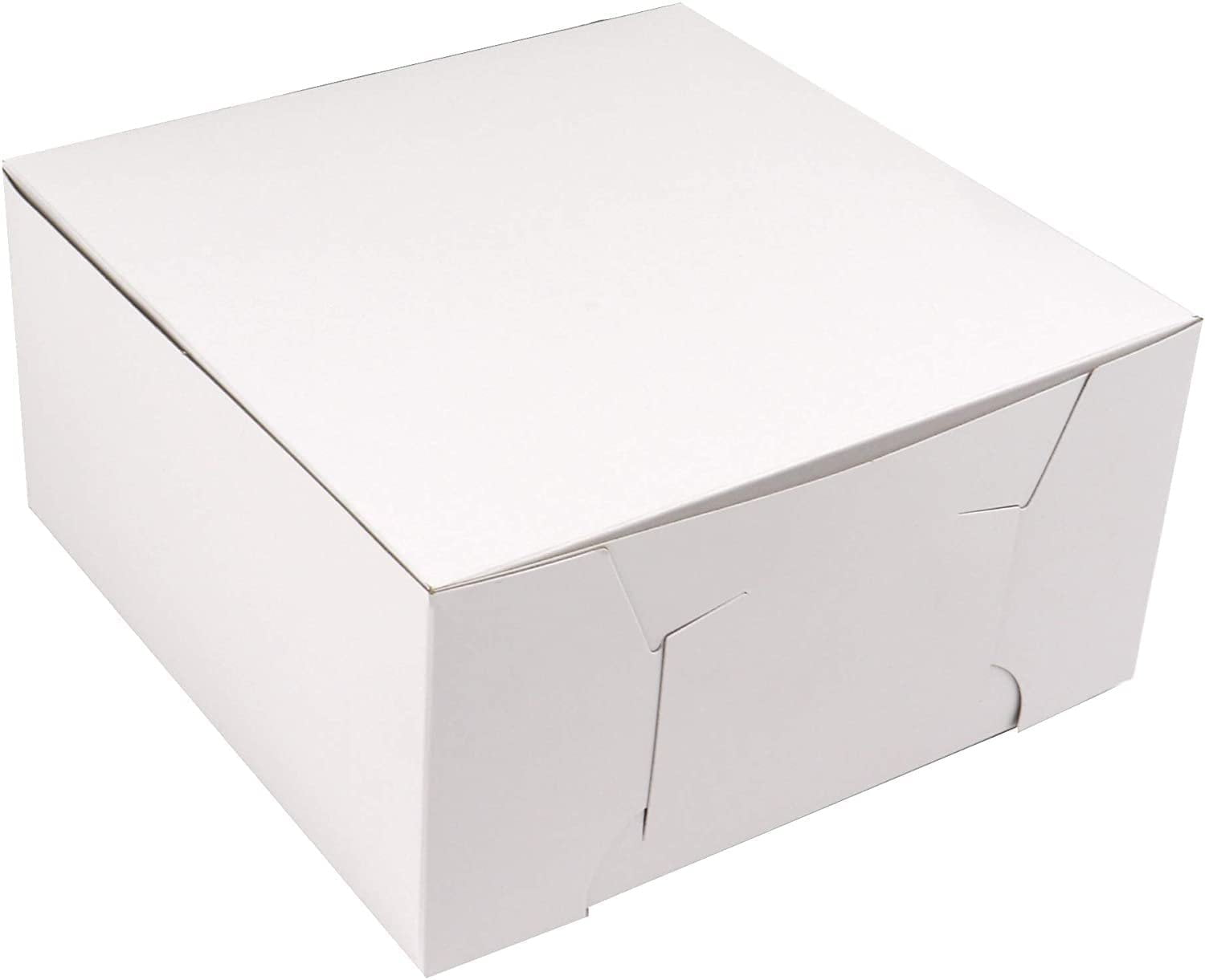 O'Creme 10 Inch x 10 Inch x 4 Inch High Square White 1-Piece Cake Box ...