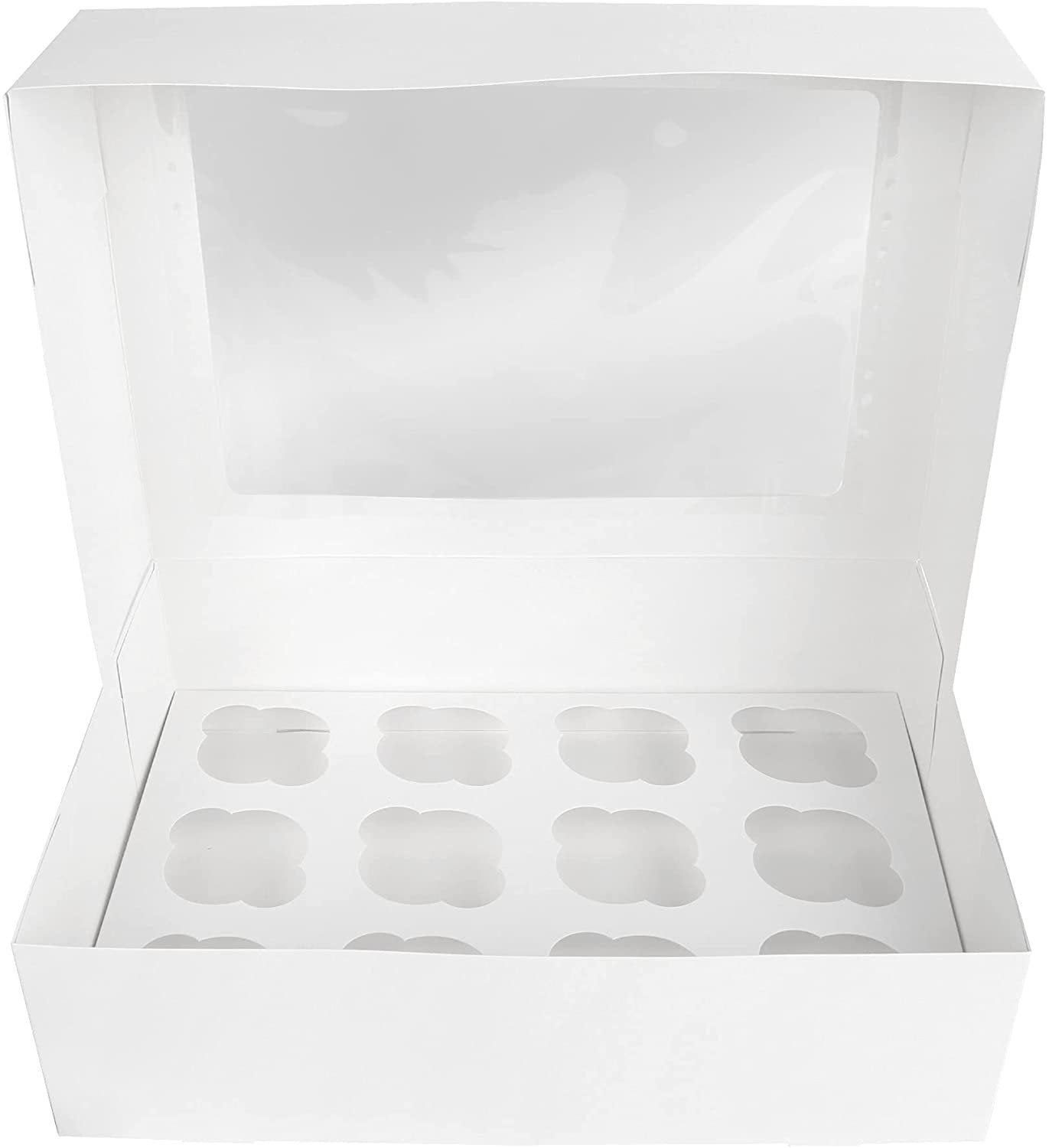 O'Creme 14 Inch x 10 Inch x 4 Inch High Rectangular Cupcake Box All ...