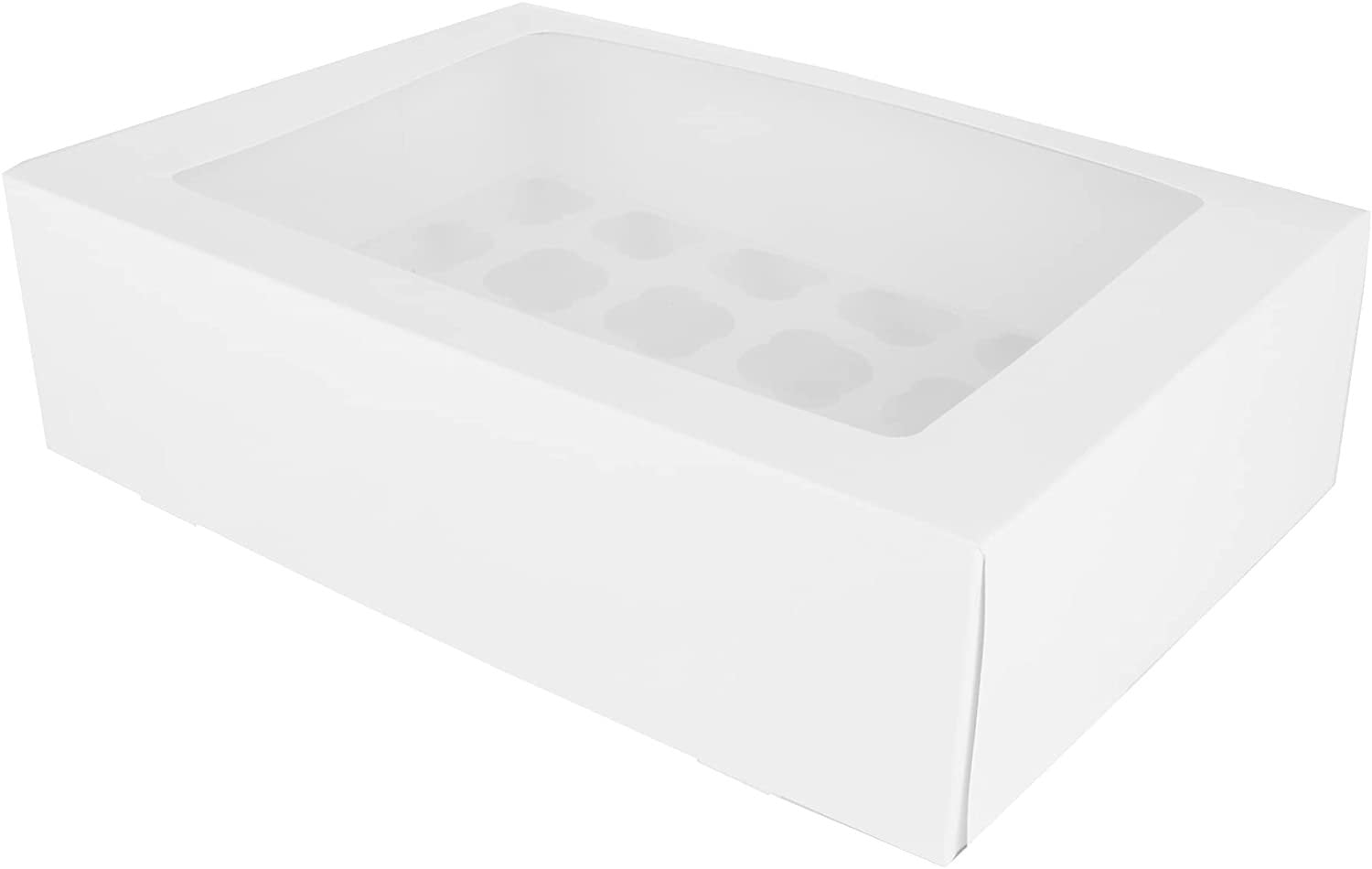 O'Creme 14 Inch x 10 Inch x 4 Inch High Rectangular Cupcake Box All ...