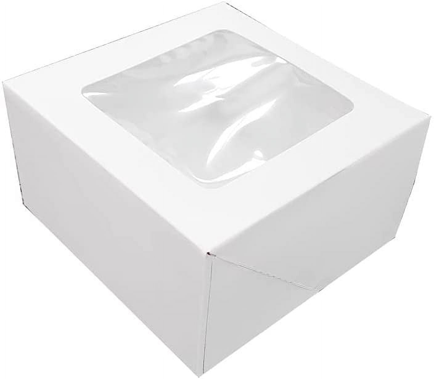 O'Creme 9 Inch x 9 Inch x 5 Inch High Square Cake Box All White with ...