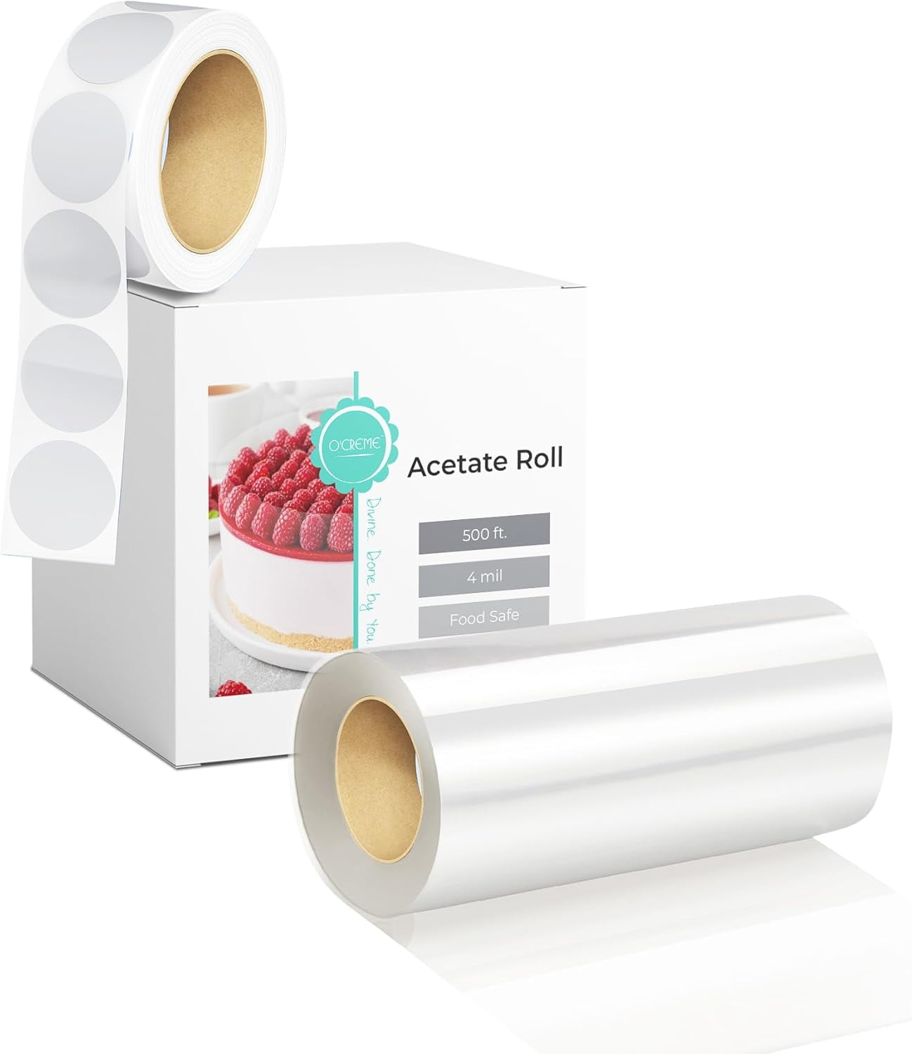 O'Creme Acetate Roll 500 Ft Long - 4-Inch-Wide Acetate Cake Collars ...
