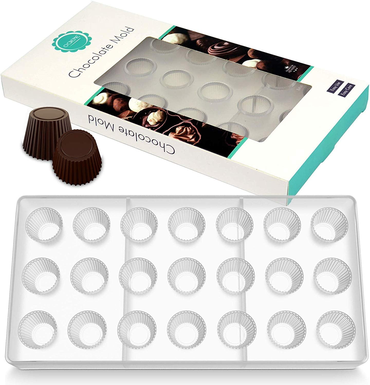 O'Creme Clear Polycarbonate Chocolate Mold Transparent Jelly Candy Mold ...