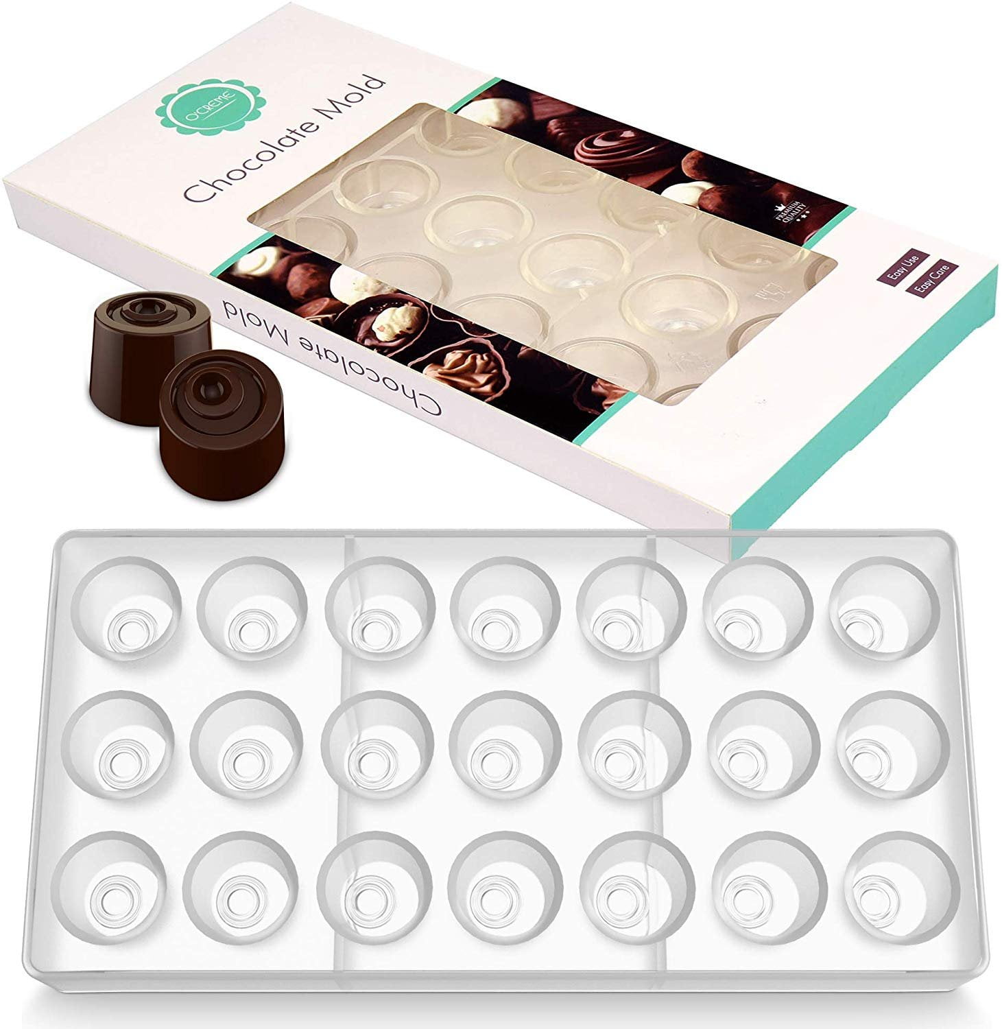 O'Creme Clear Polycarbonate Chocolate Mold Transparent Jelly Candy Mold ...