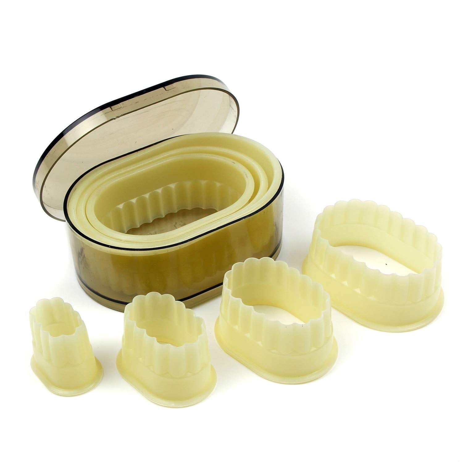 O'Creme Fluted-Oblong Heat-Resistant Plastic Cutter in Seven Sizes, One ...