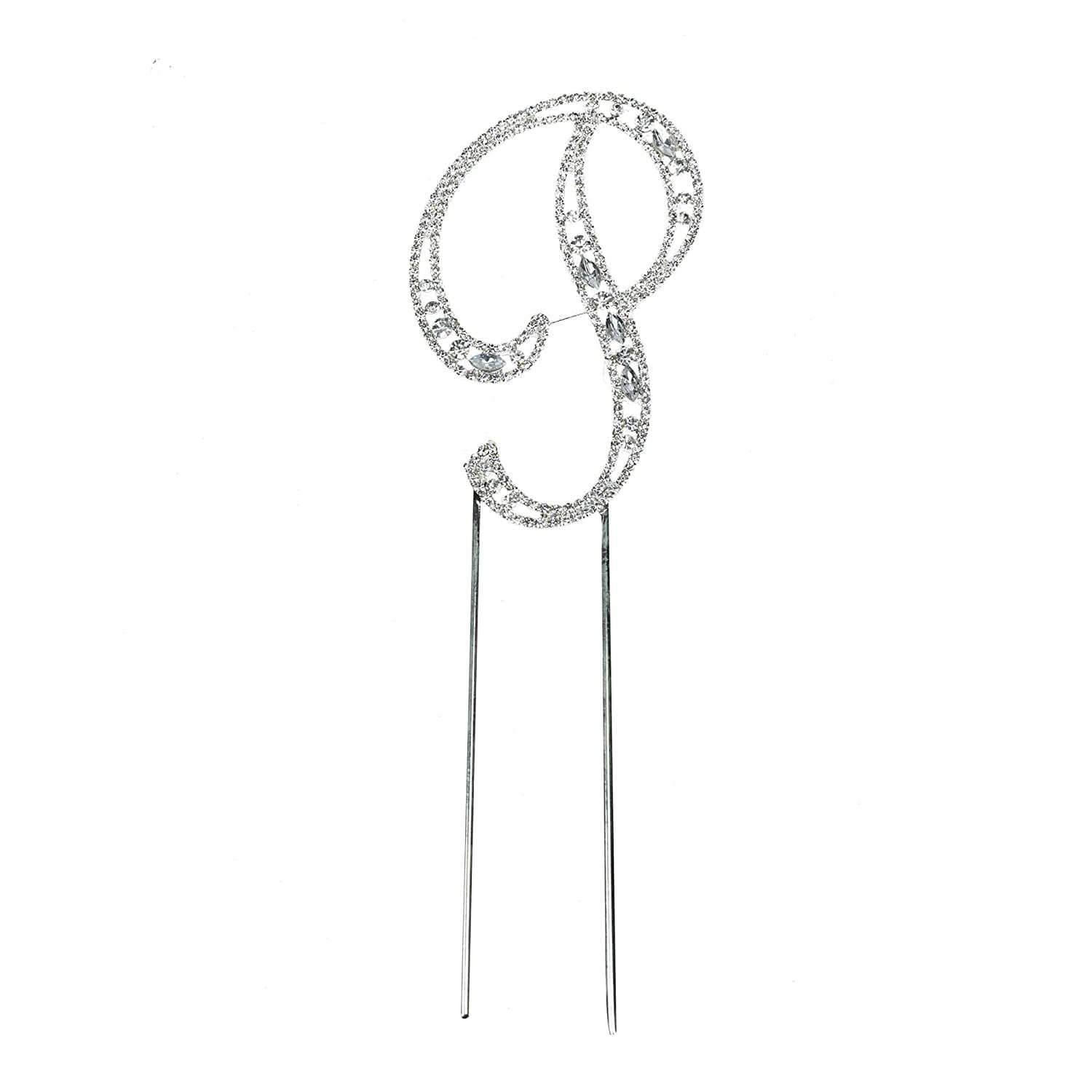 O'Creme Rhinestone Silver-Colored Letter-P Cake Topper 4 Inch - Walmart.com