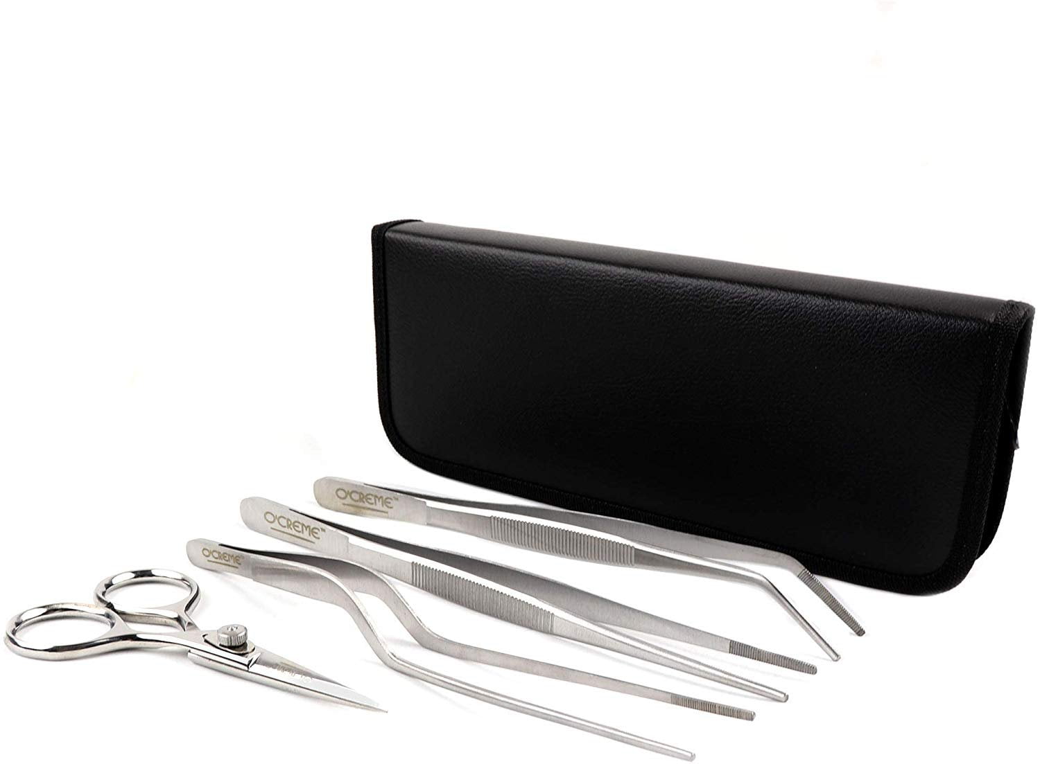 O'Creme Set of Culinary Tweezer Tongs 8 Inch Straight, 8 Inch Offset ...