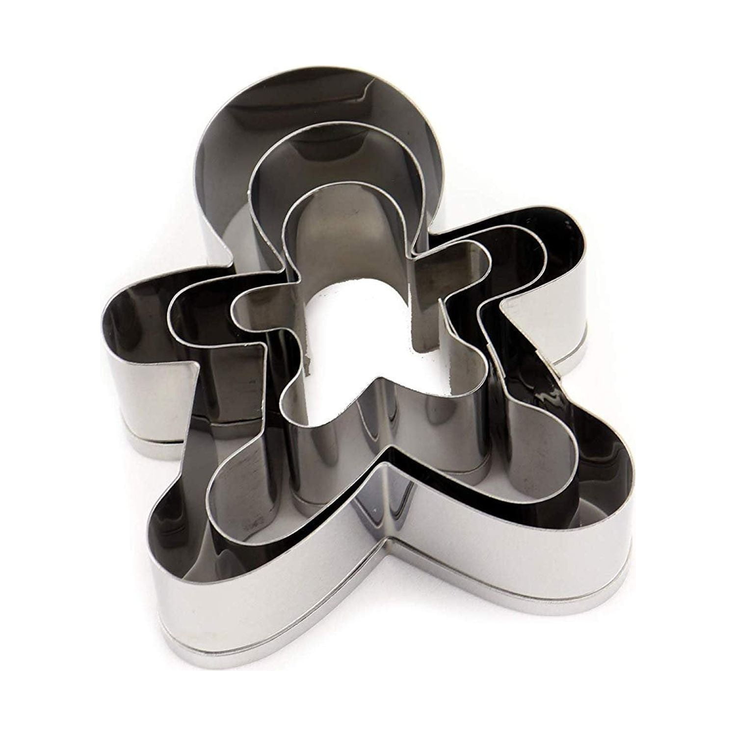 O'Creme Stainless Steel Gingerbread Boy Cookie Cutters 1-3/8 Inch, 2 Inch and 2-5/8 Inch ...