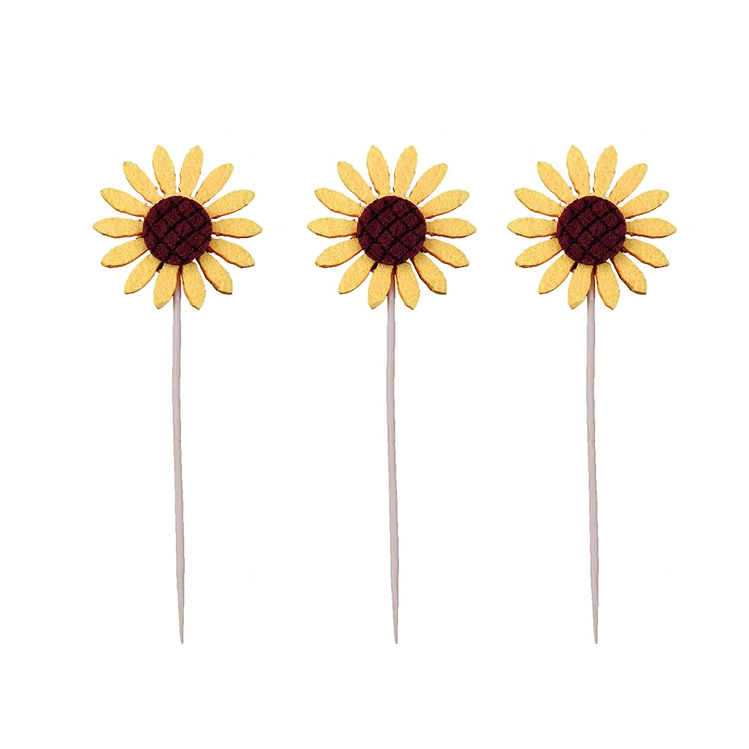 O'Creme Yellow Sunflower Felt Cake Topper, 3 Pieces - Walmart.com
