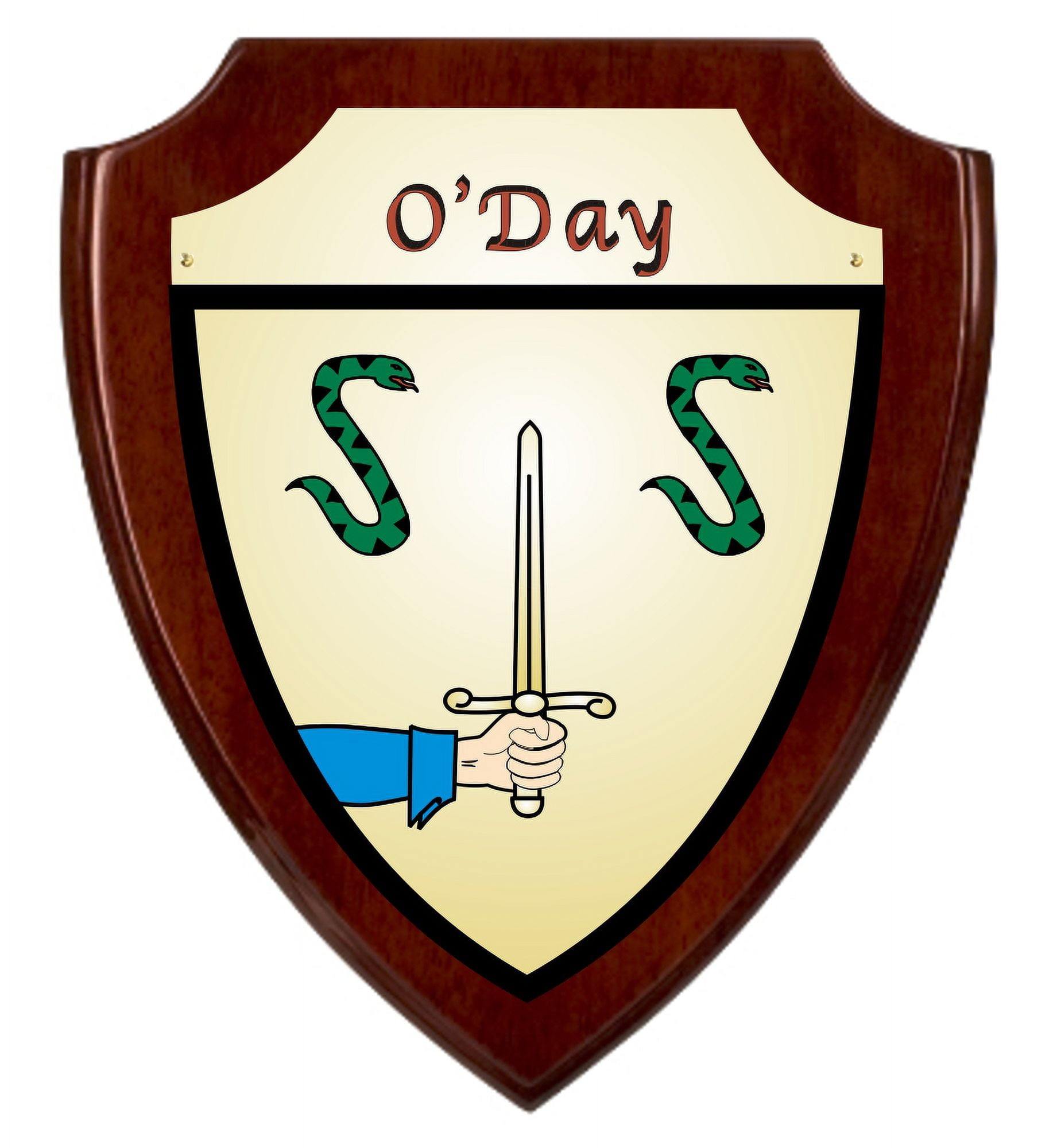O'Day Irish Coat of Arms Shield Plaque - Rosewood Finish - Walmart.com