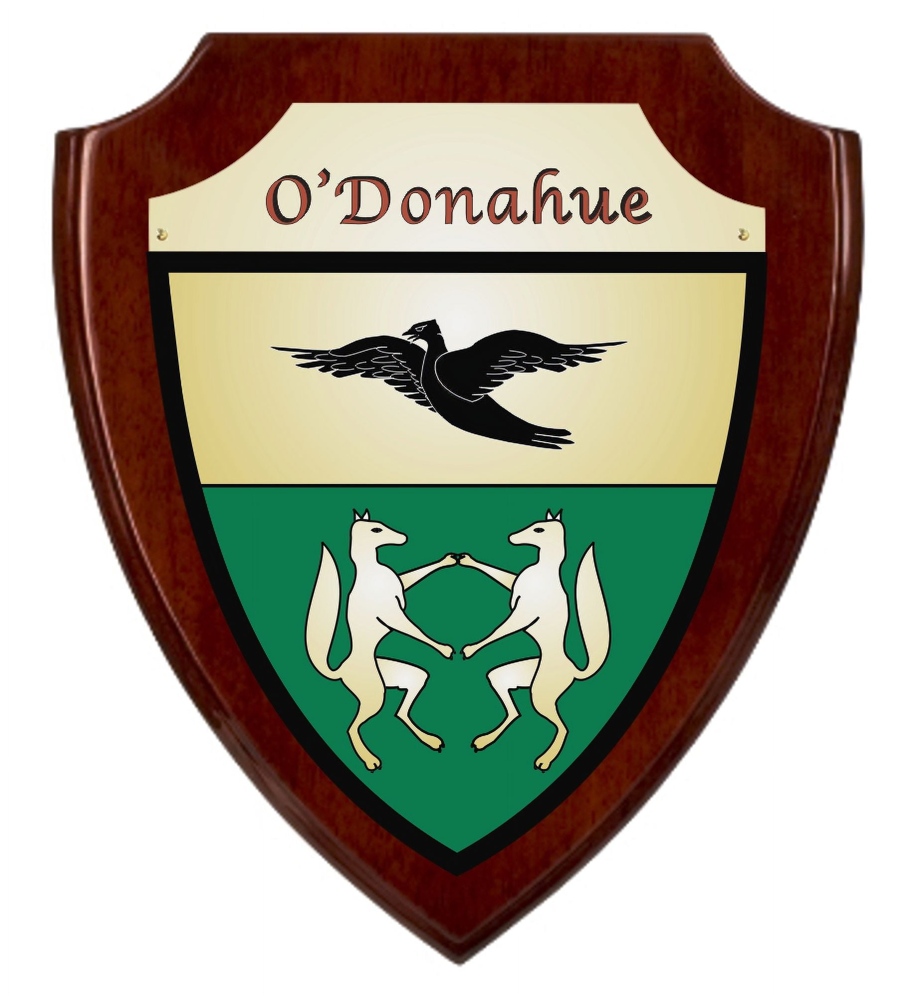 O'Donahue Irish Coat of Arms Shield Plaque - Rosewood Finish - Walmart.com