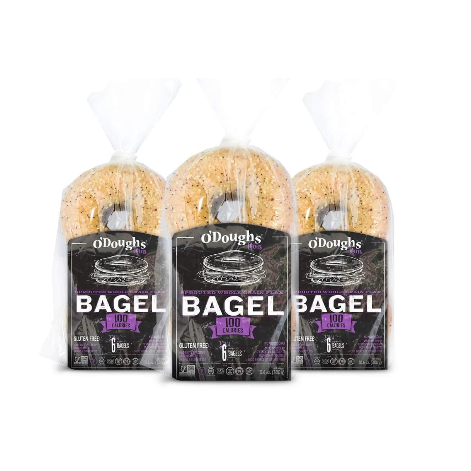 O'Dough Thins Gluten Free Bagels, Sprouted Whole Grain Flax, 100 ...