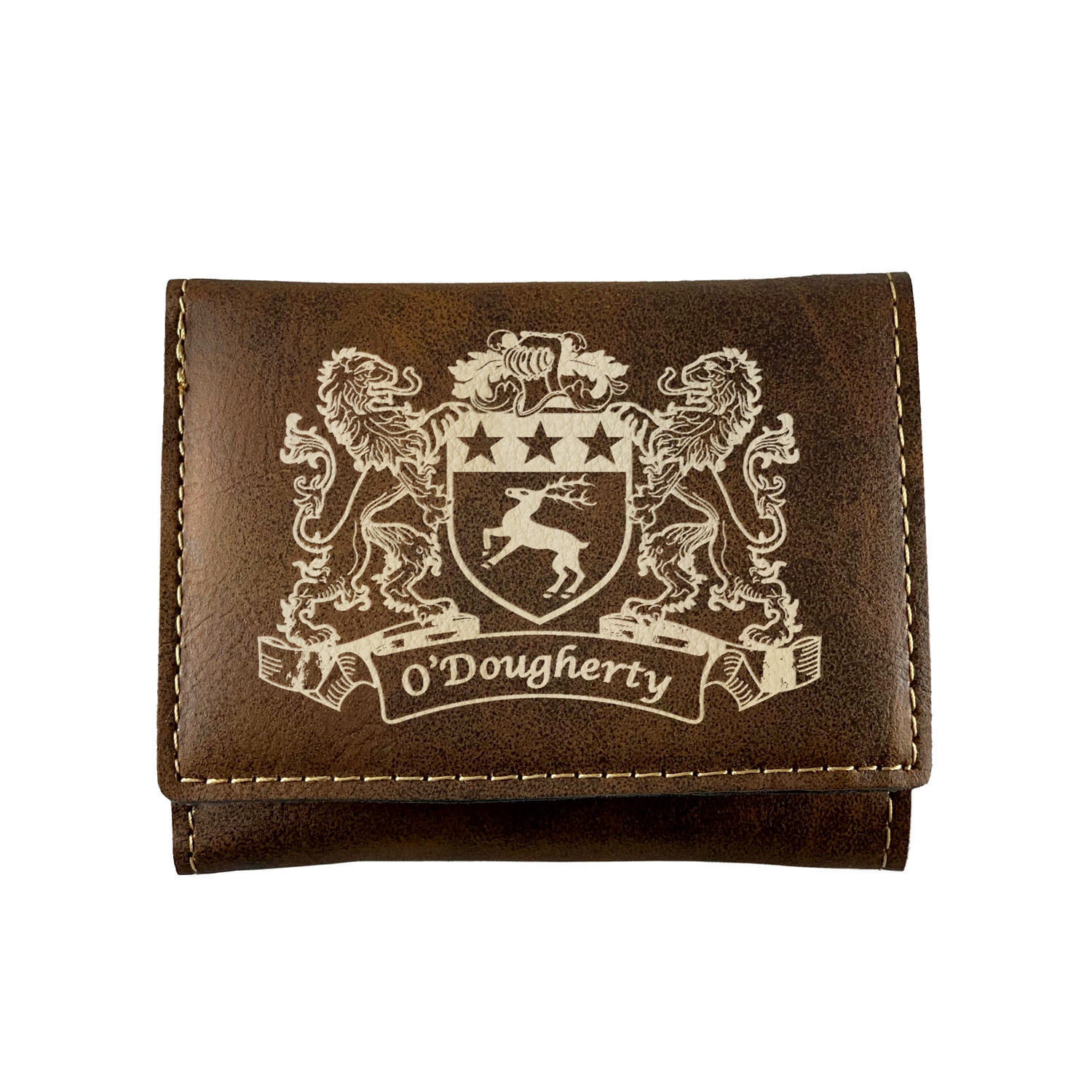 O'Dougherty Irish Coat of Arms Rustic Leather Wallet - Walmart.com