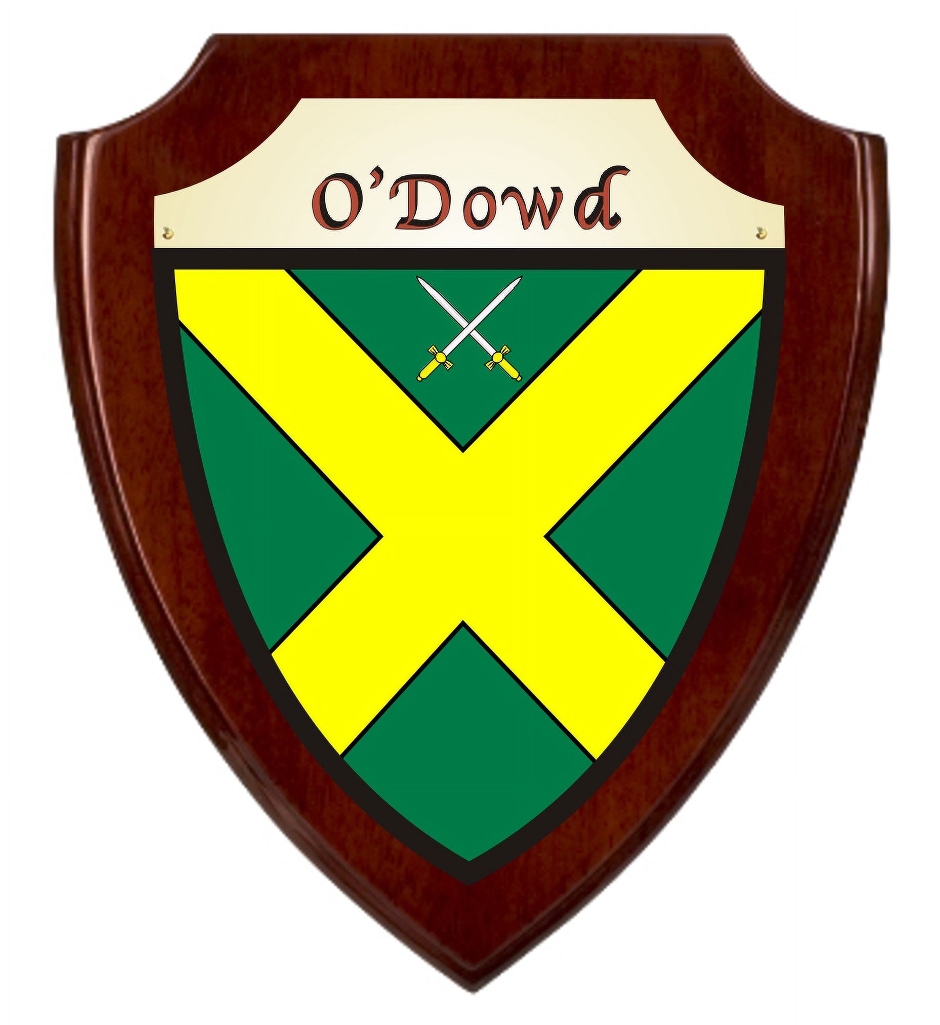 O'Dowd Irish Coat of Arms Shield Plaque - Rosewood Finish - Walmart.com